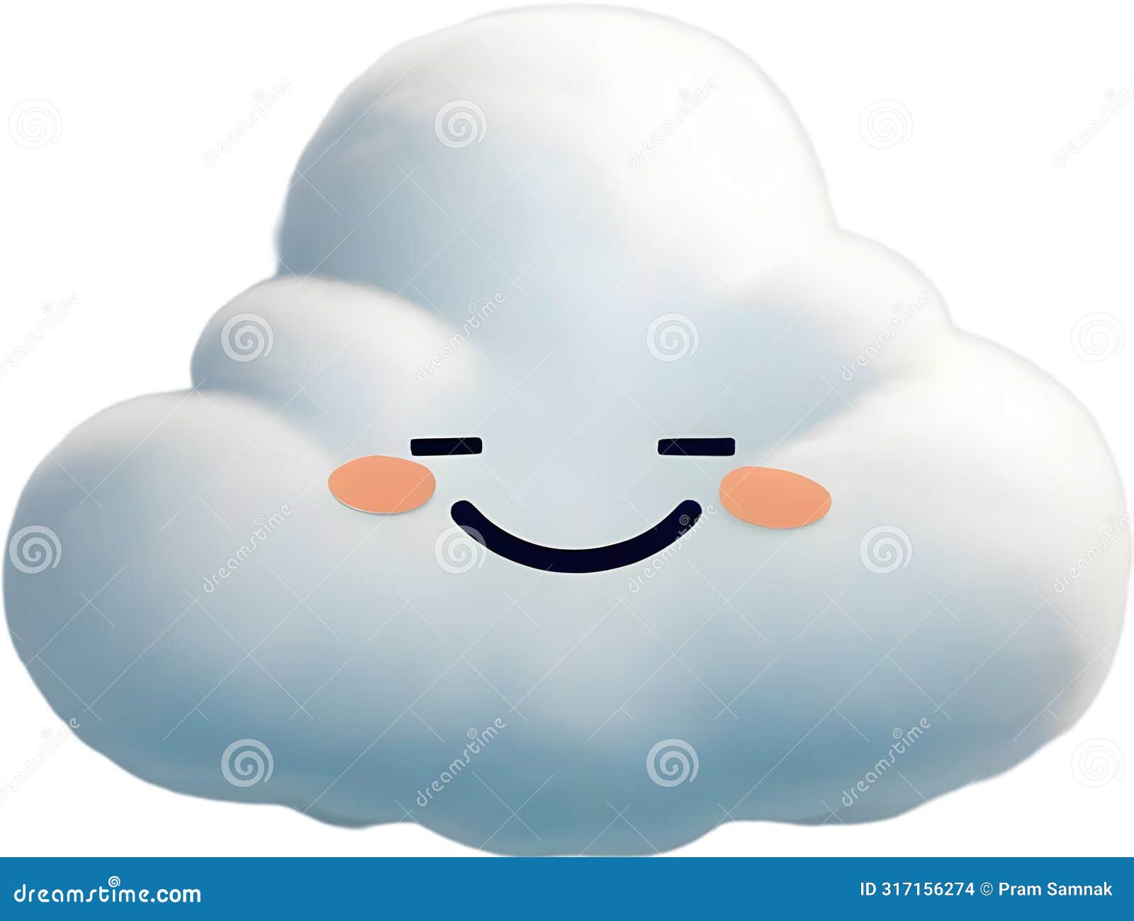 A Fluffy Cloud Shaped Like a Smiling Face. Stock Photo - Illustration ...