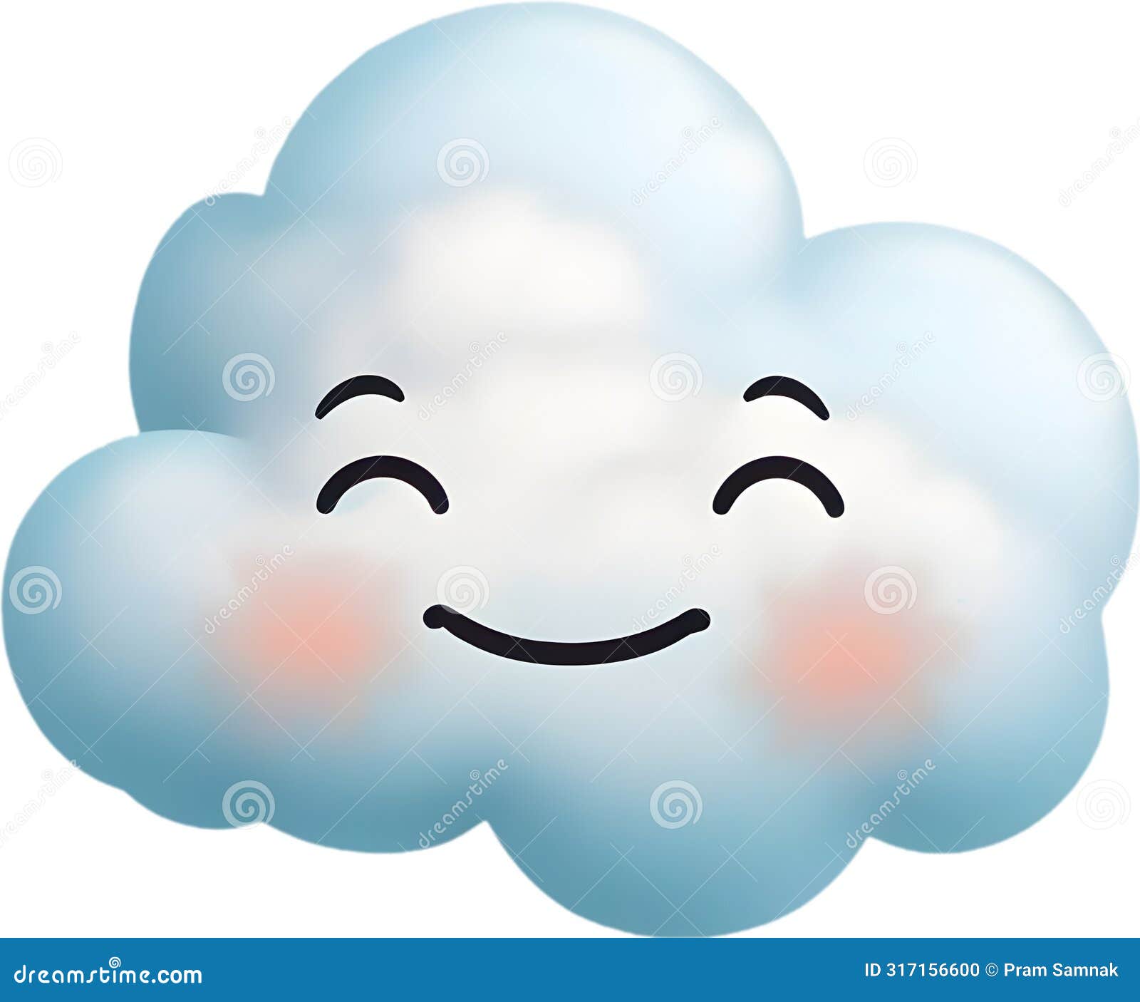 A Fluffy Cloud Shaped Like a Smiling Face. Stock Photo - Illustration ...