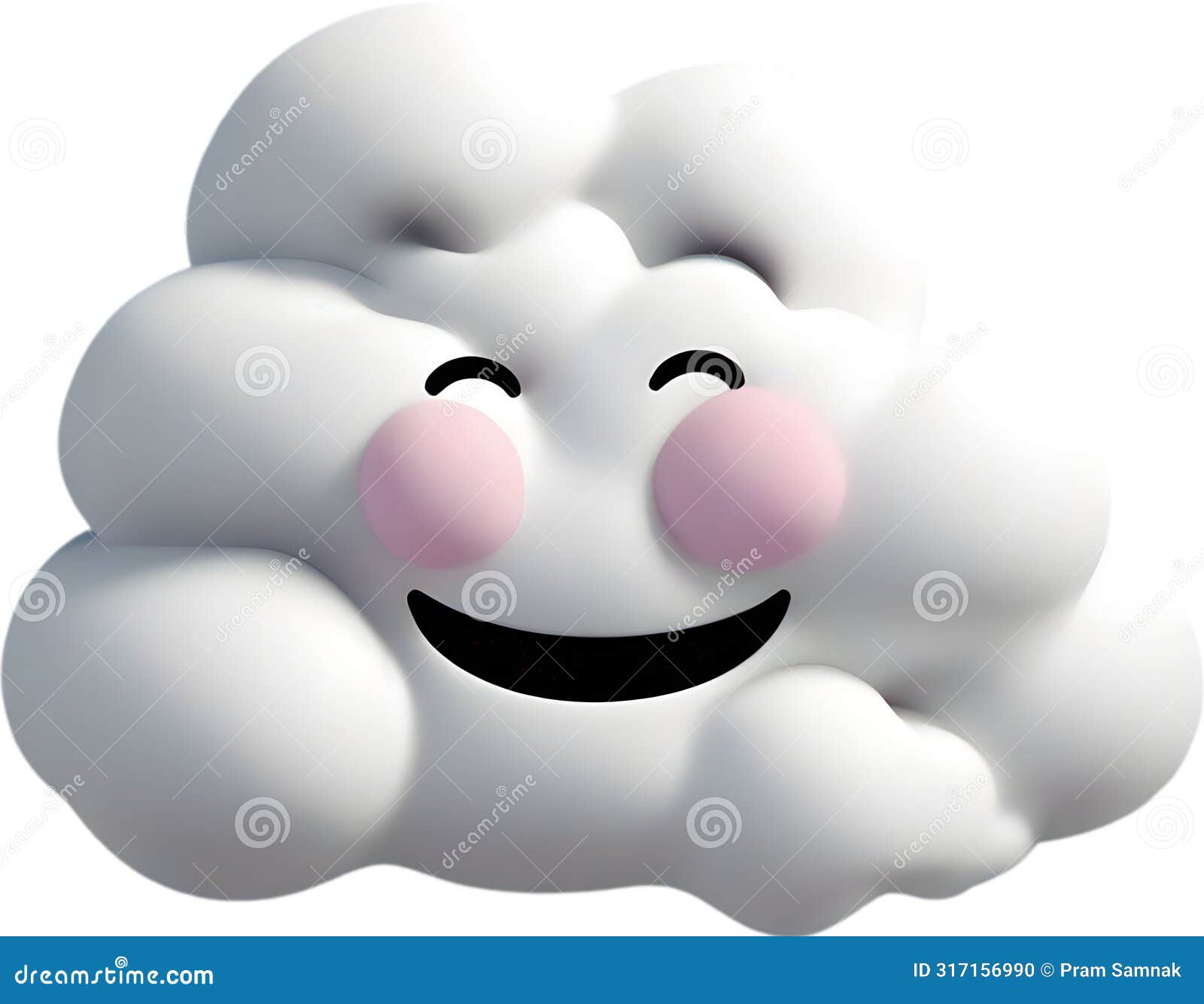 A Fluffy Cloud Shaped Like a Smiling Face. Stock Photo - Illustration ...