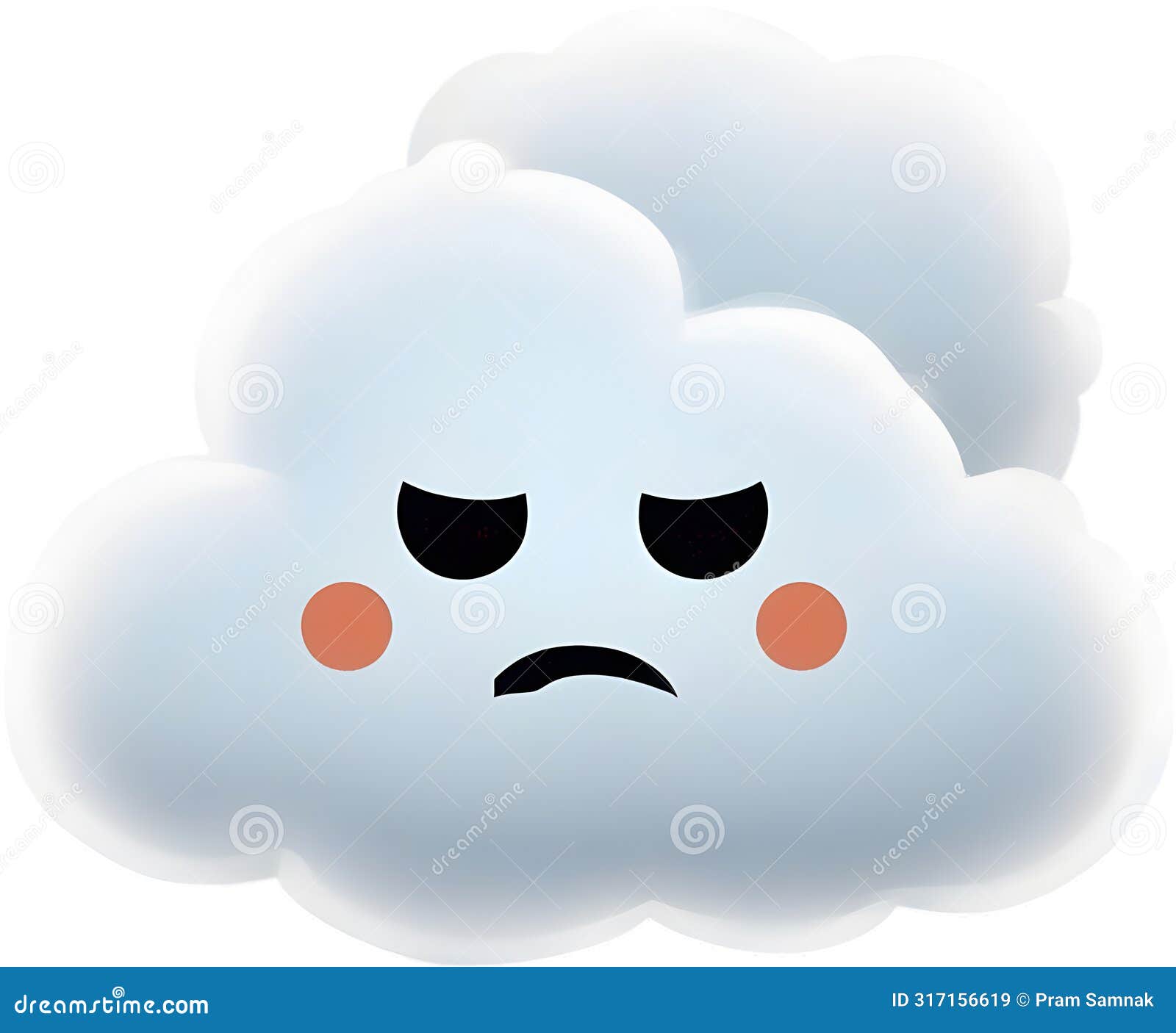 A Fluffy Cloud Shaped Like a Smiling Face. Stock Image - Illustration ...