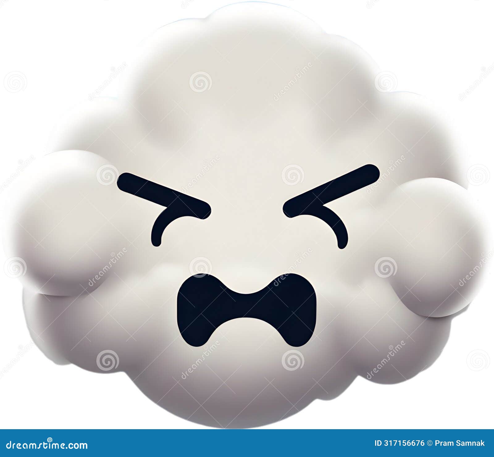 A Fluffy Cloud Shaped Like a Smiling Face. Stock Photo - Illustration ...