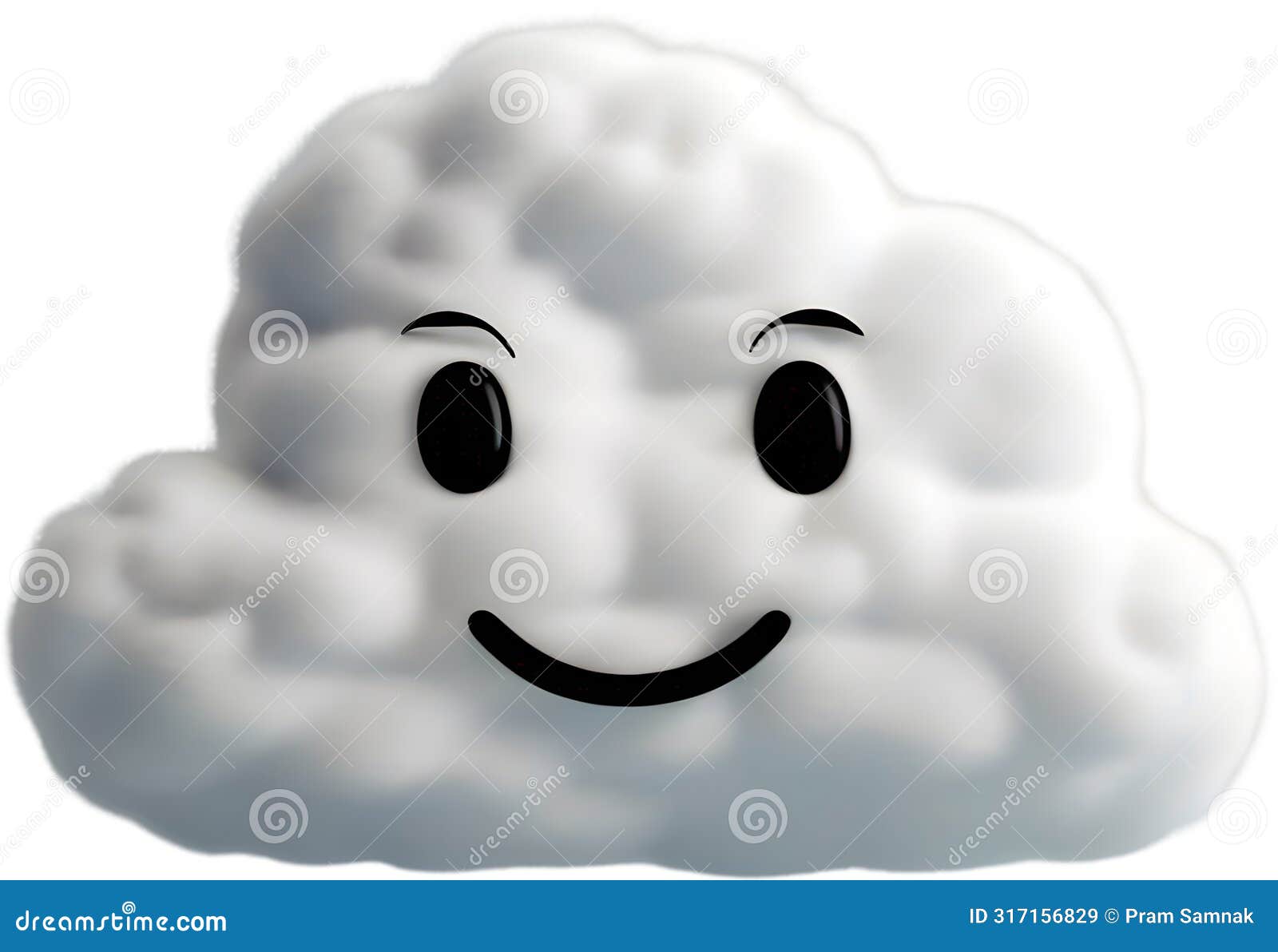 A Fluffy Cloud Shaped Like a Smiling Face. Stock Image - Illustration ...