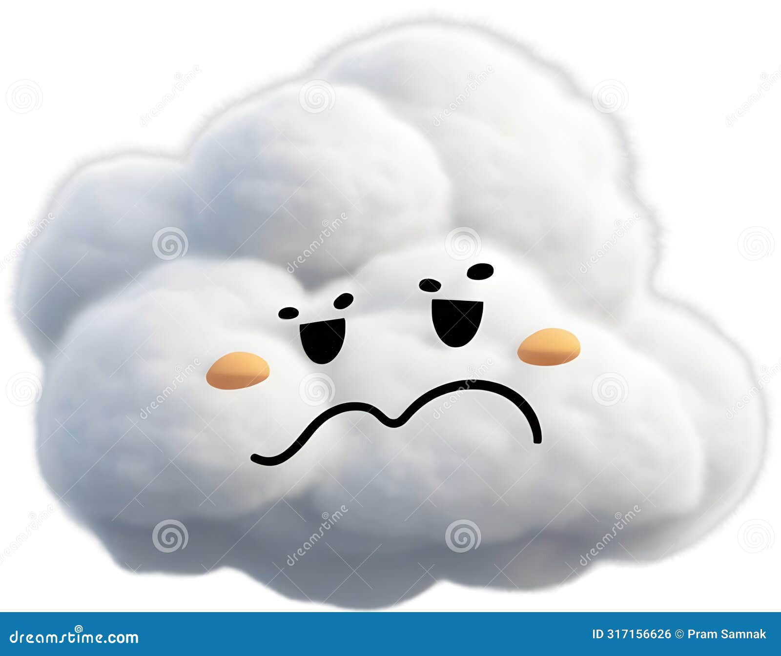 A Fluffy Cloud Shaped Like a Smiling Face. Stock Photo - Illustration ...