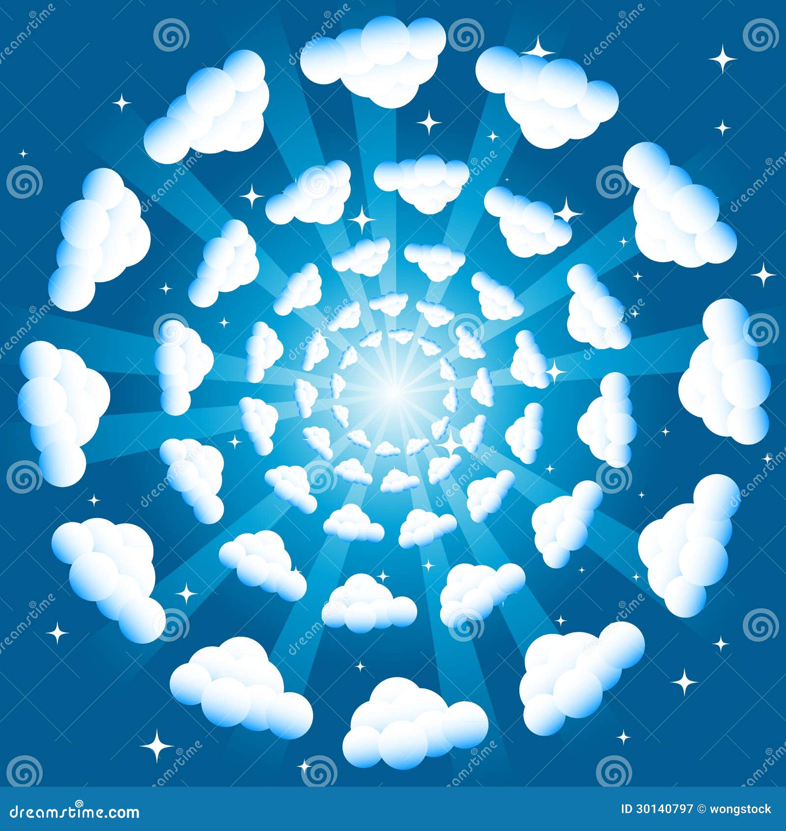 Clouds in Concentric Circles Stock Vector - Illustration of beams ...