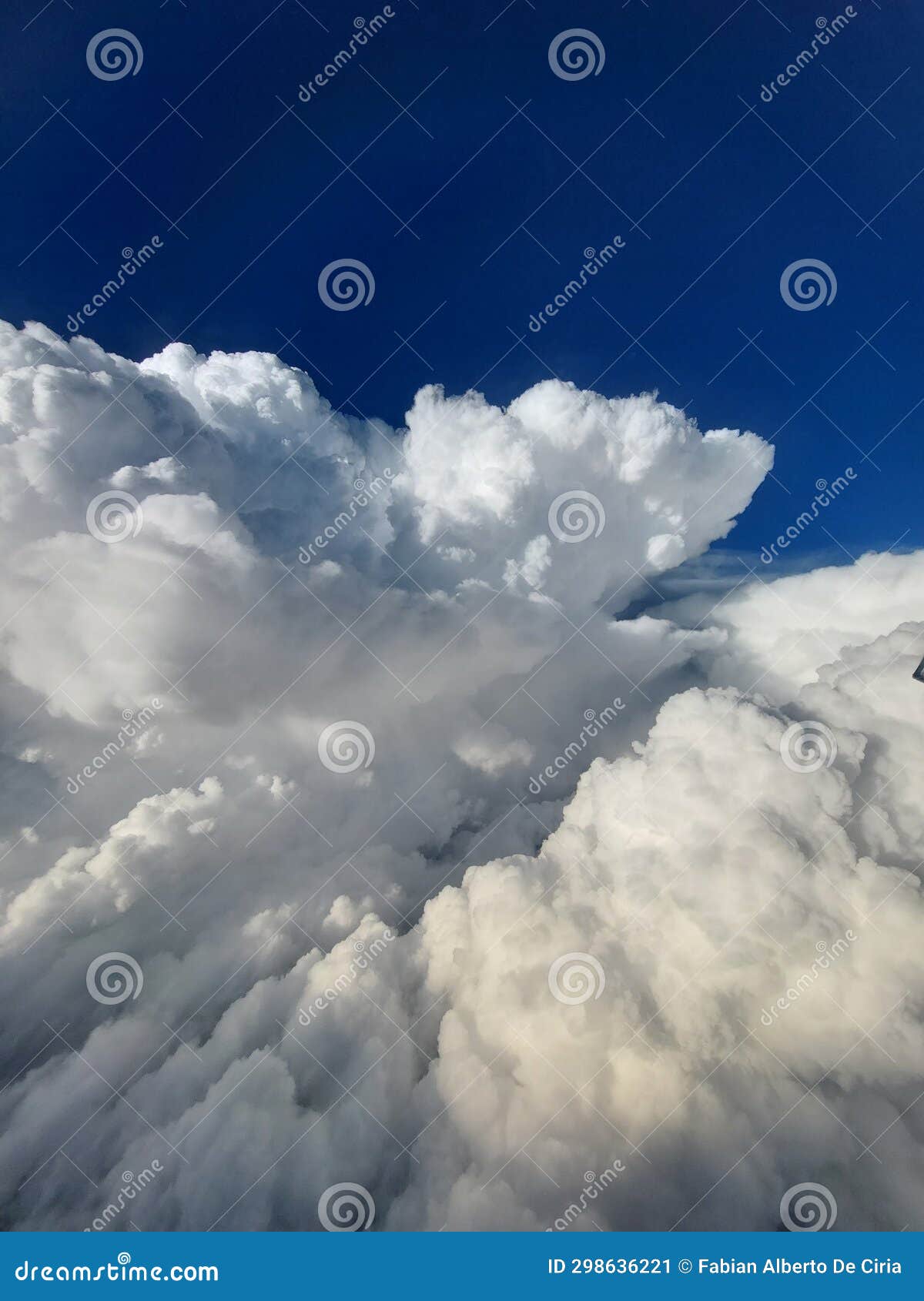 Fluffy Clouds during a Flight Stock Image - Image of flight, plain ...