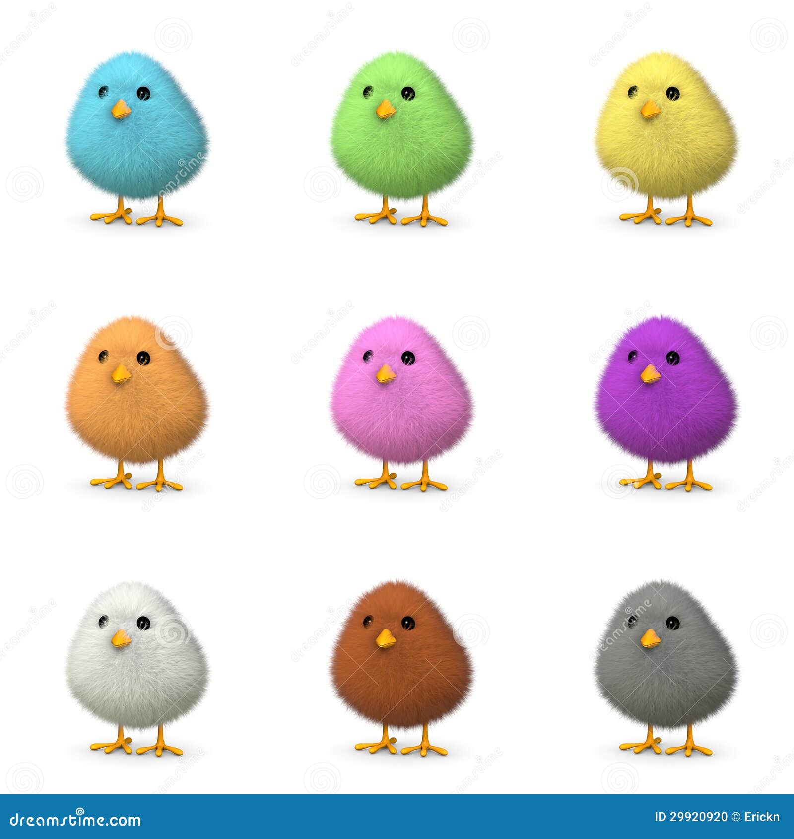 Fluffy Colorful Chicks stock illustration. Illustration of spectrum ...