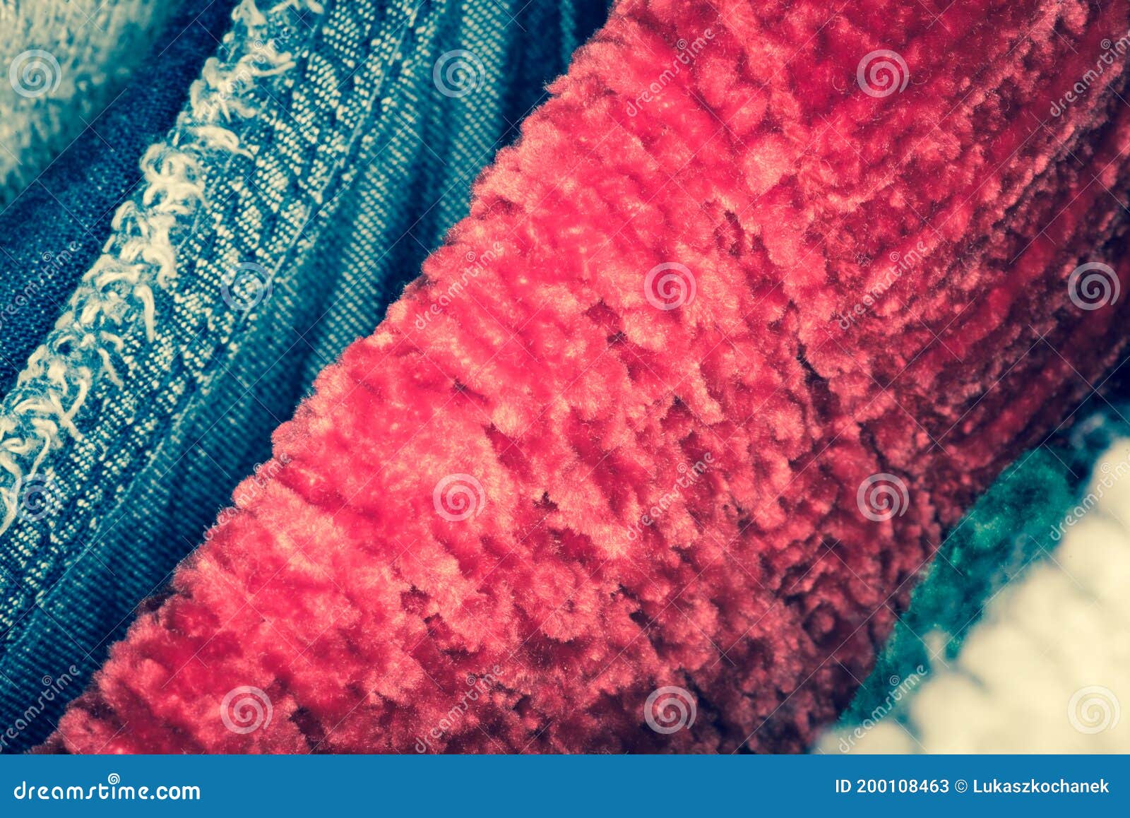 Fluffy Colorful Clothing in a Wardrobe Stock Image - Image of closeup ...