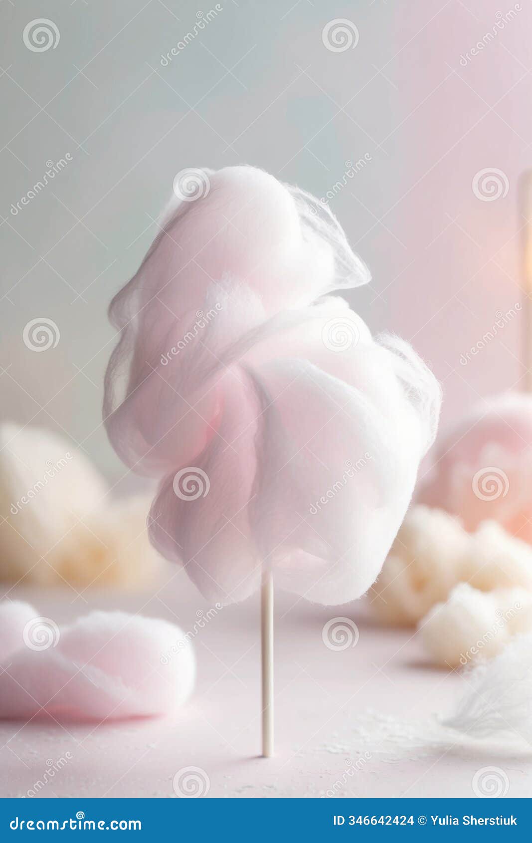 Fluffy Cotton Candy Texture in Soft Pastel Color Background. Stock ...