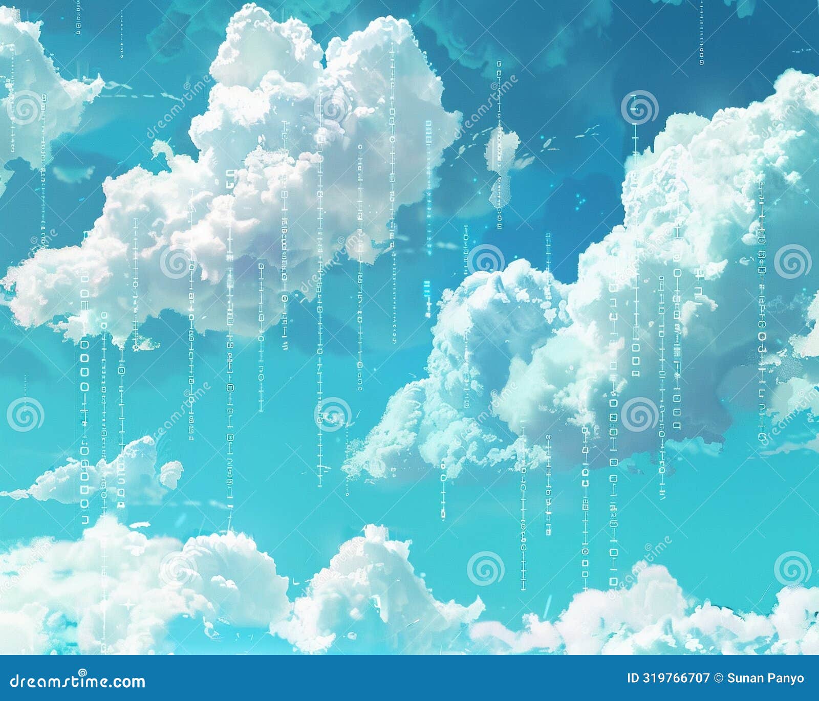 Fluffy, Cottoncandy Clouds Drifting Across A Skyblue Background, Each ... Fluffy, Cottoncandy Clouds Drifting Across A Skyblue Background, Each ...