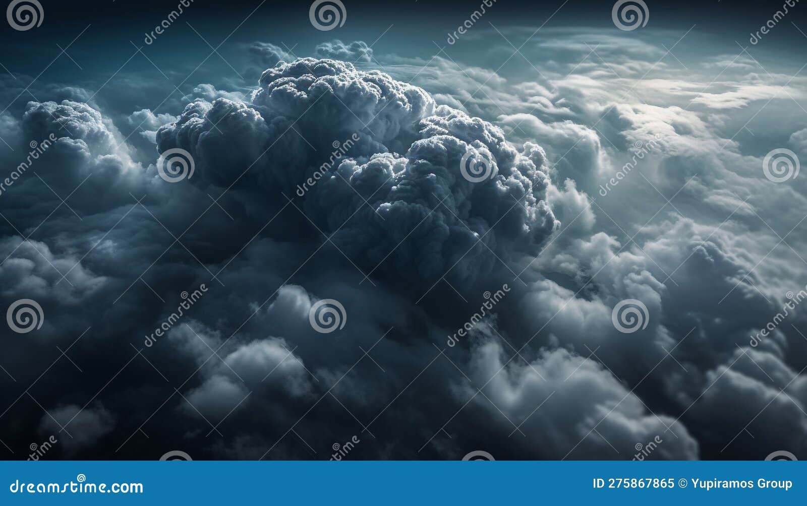 Fluffy Cumulus Clouds Fill the Dramatic Sky Generated by AI Stock ...