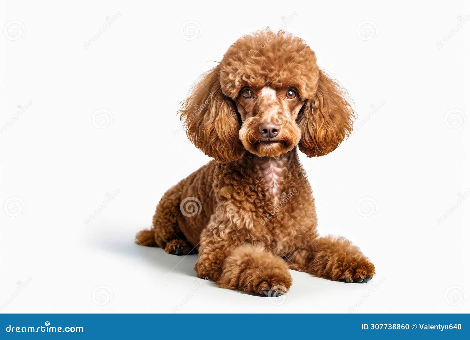 Fluffy Curly Haired Dog with Sad Expression on Its Face. Generative AI ...