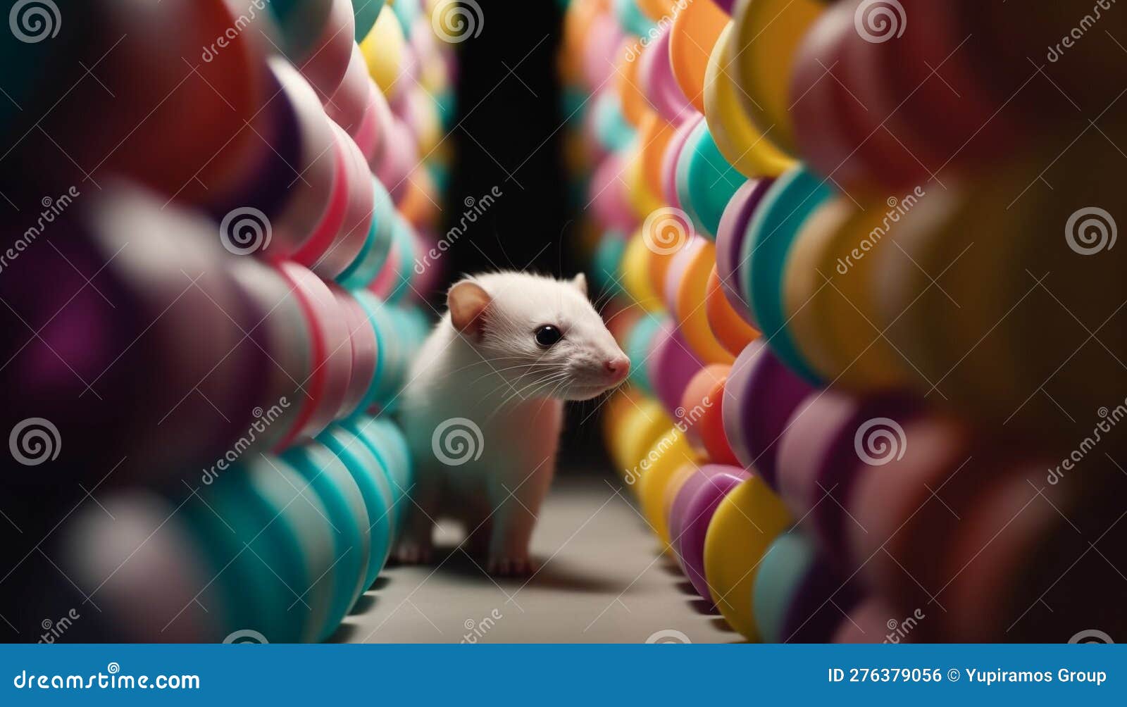 Fluffy Cute Rat Playing in Laboratory Cage Generated by AI Stock Photo ...