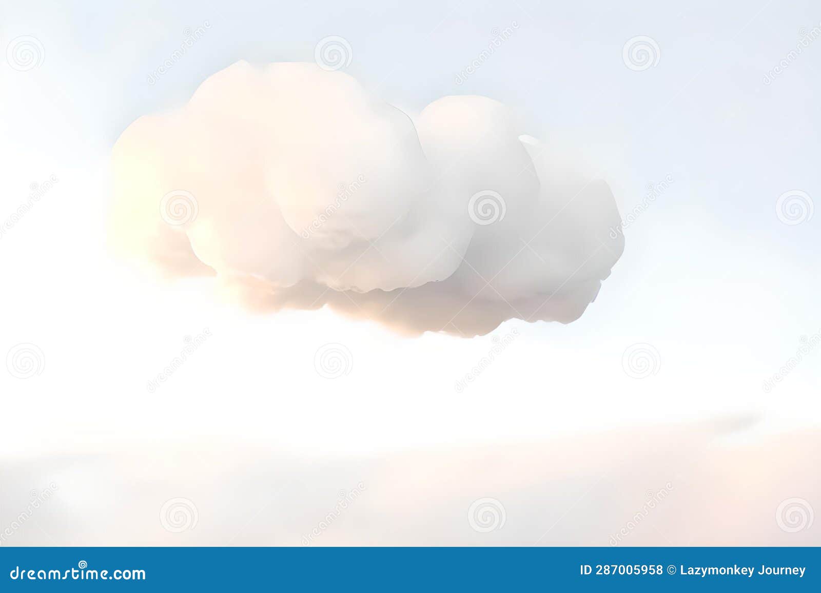 Fluffy Doodle Cloud in the Bright Sky Stock Illustration - Illustration ...