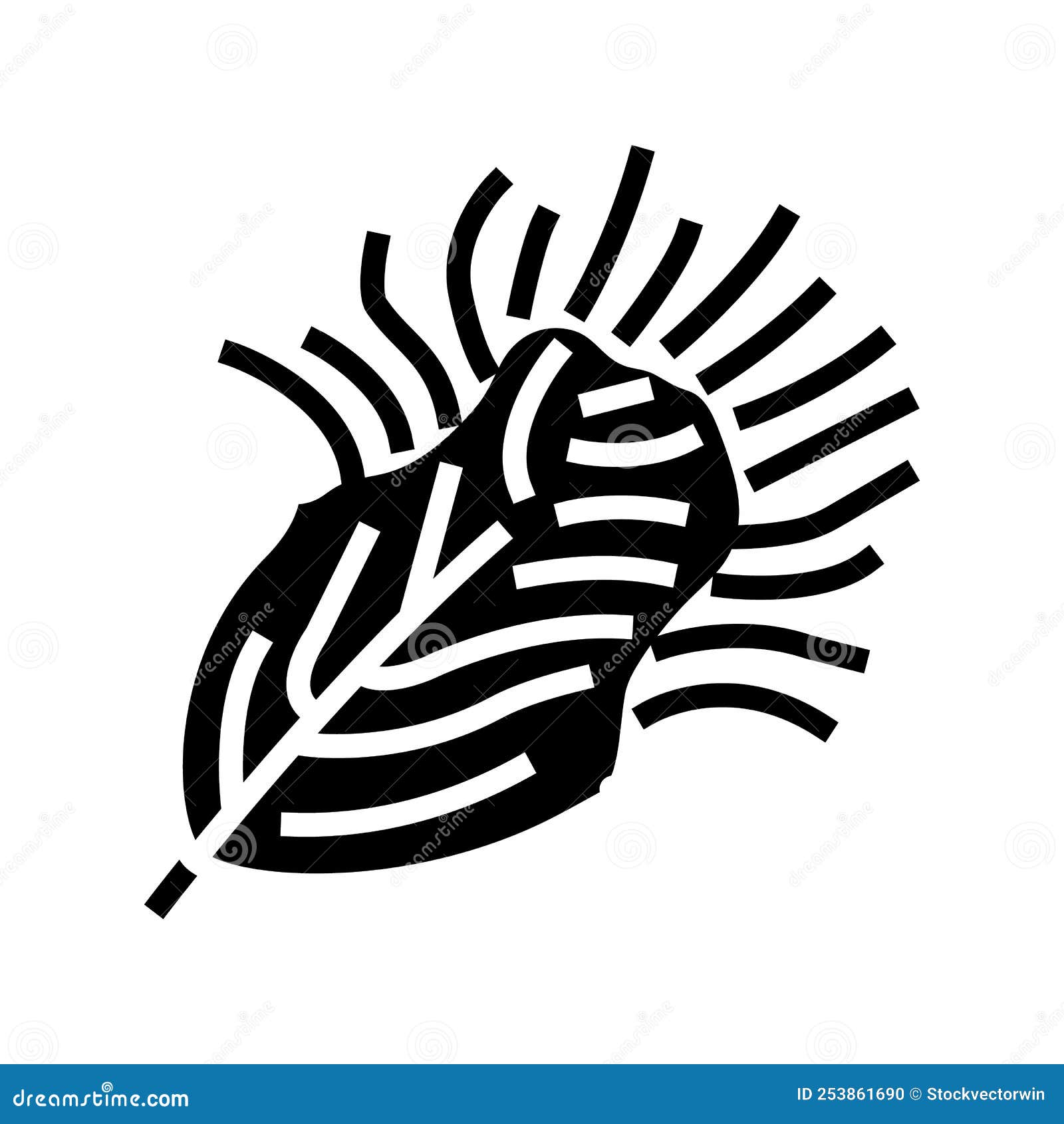 Fluffy Feather Soft Glyph Icon Vector Illustration Stock Vector ...