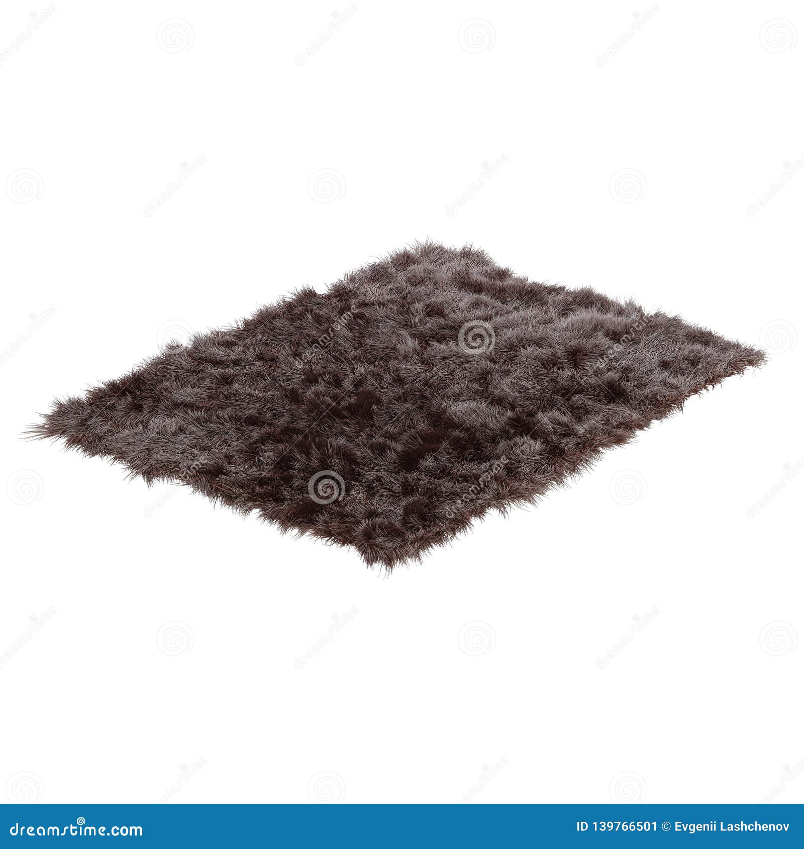 Fluffy Fur Carpet on a White Background 3d Rendering Stock Illustration ...