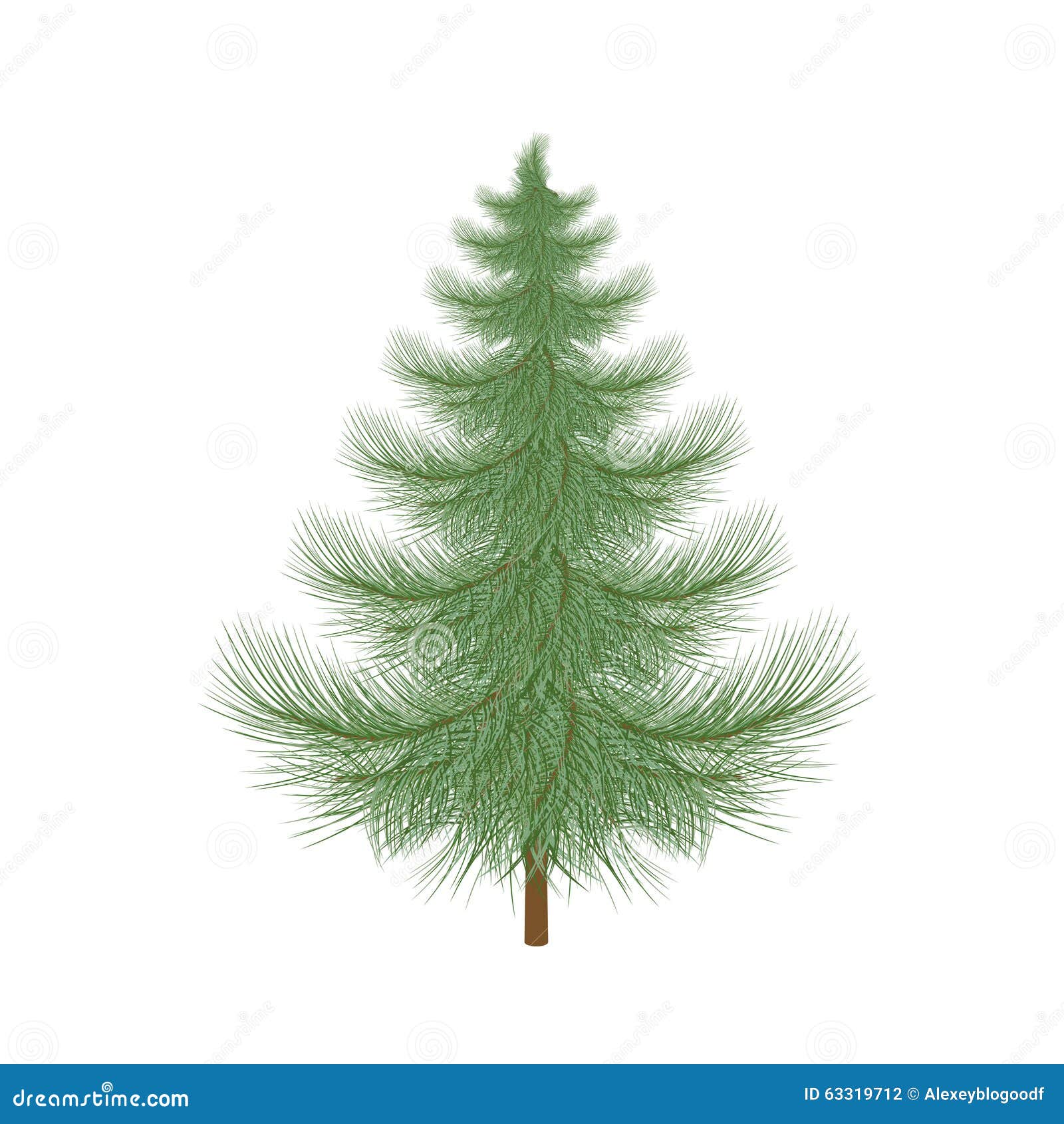 Fluffy Green Christmas Tree To Decorate. Stock Vector - Illustration of ...