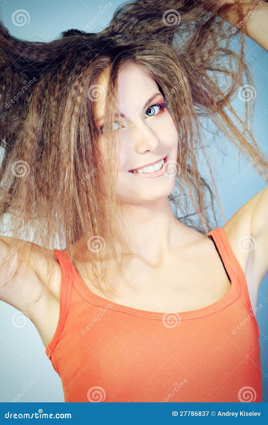 Fluffy hair stock image. Image of attractive, female - 27786837