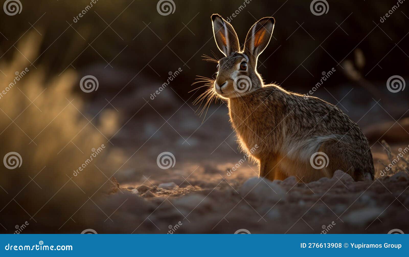 Fluffy Hare Sitting in Grass, Alert and Cute Generated by AI Stock ...