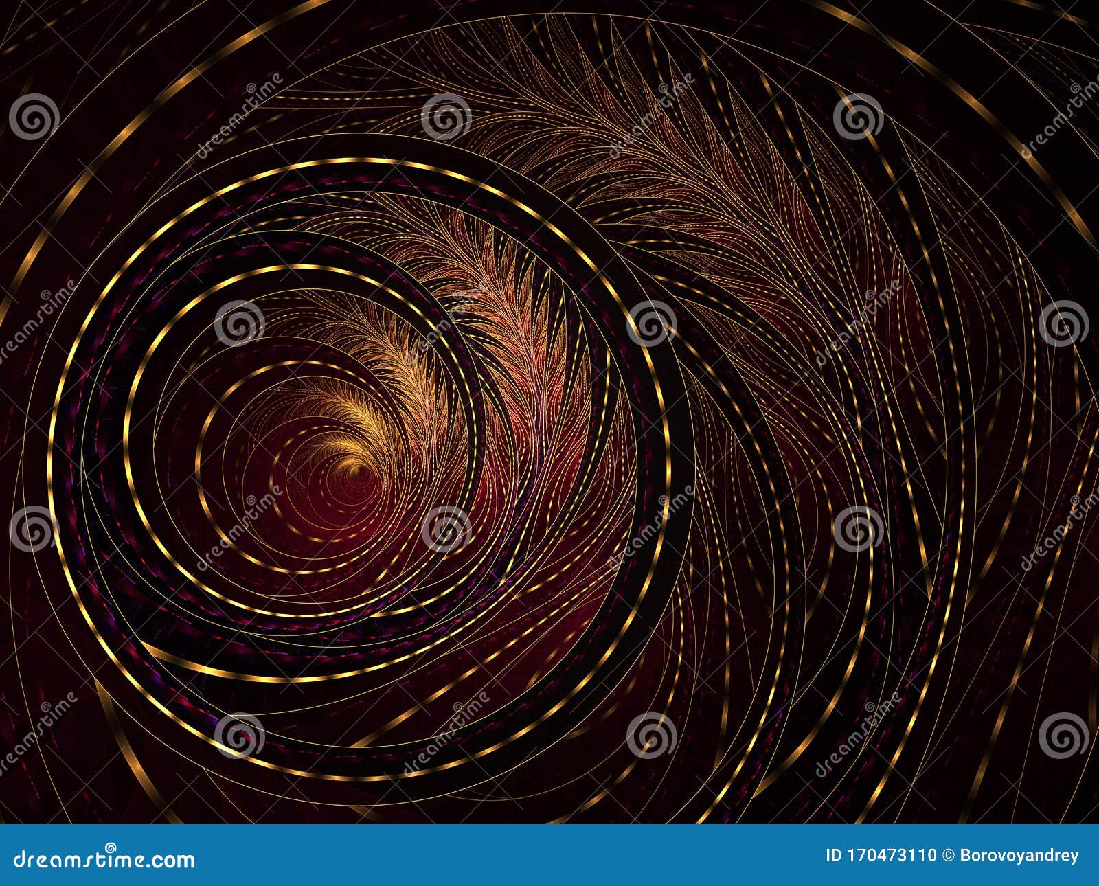 Fluffy Helix. Spiral Floral Pattern, Graphic Composition. Stock Photo ...