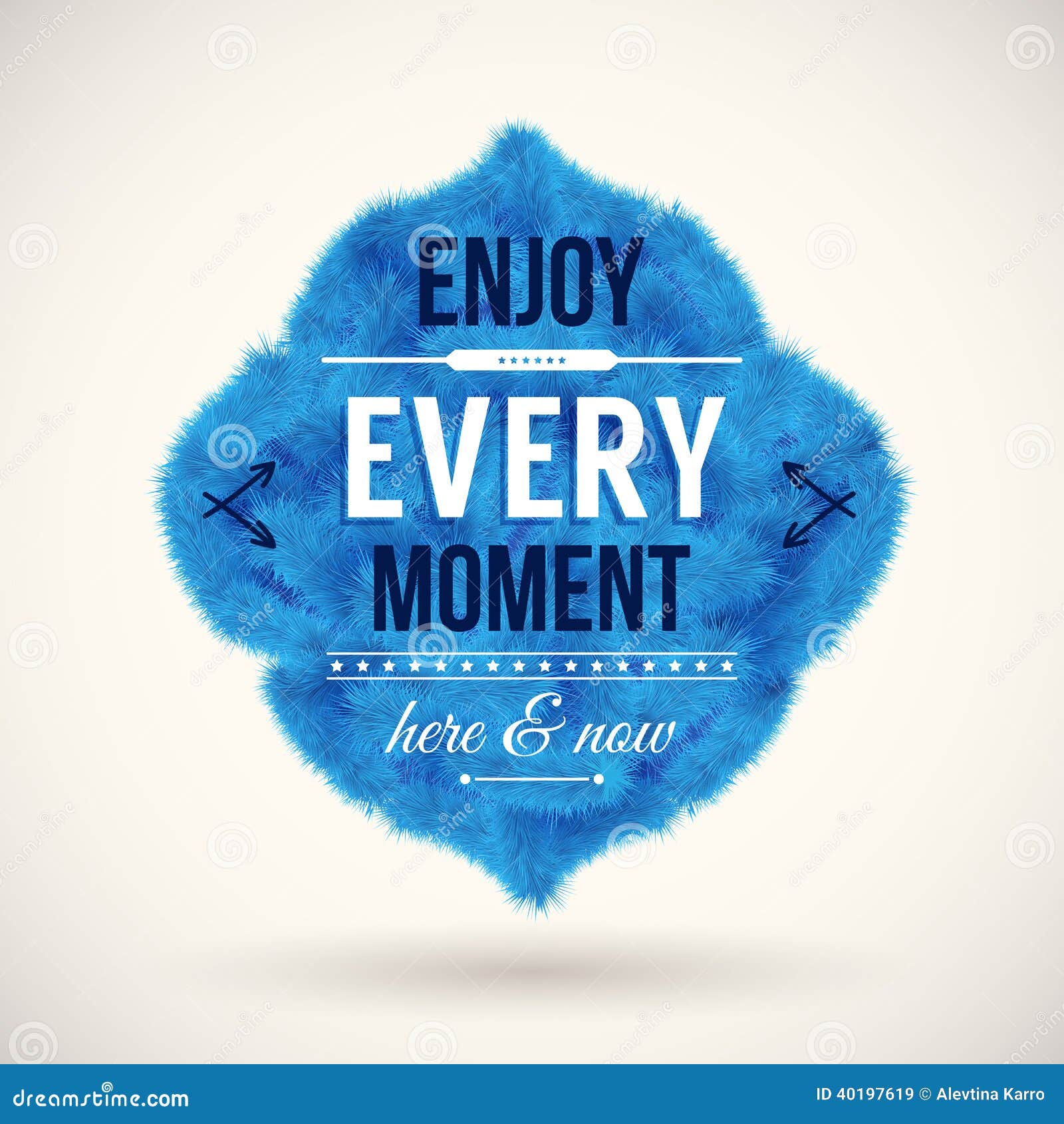 Fluffy Icon for Your Design with Motivational Text. Vector Illus Stock ...