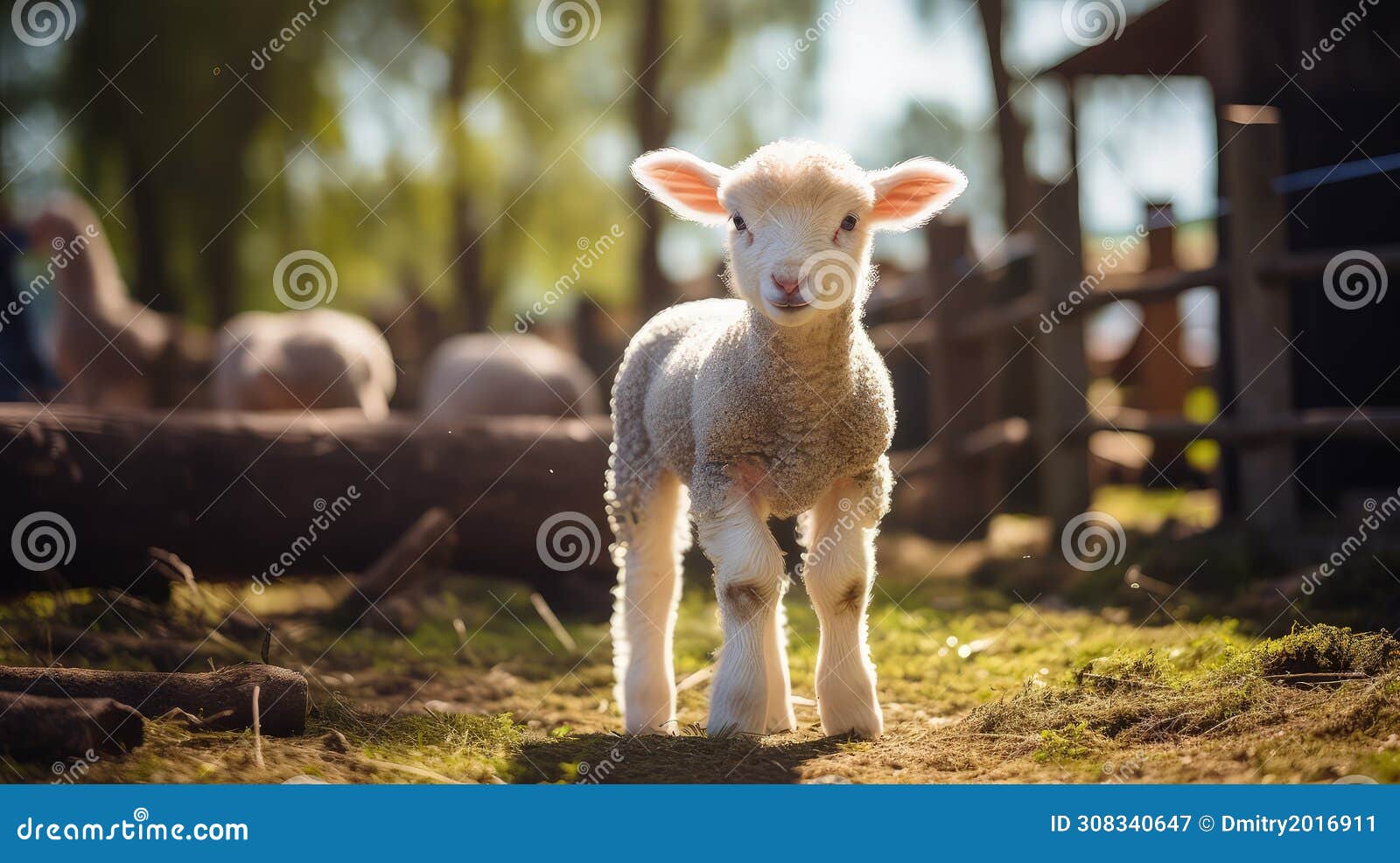 A Fluffy Lamb Taking Its First Wobbly Steps, Exploring the World with ...