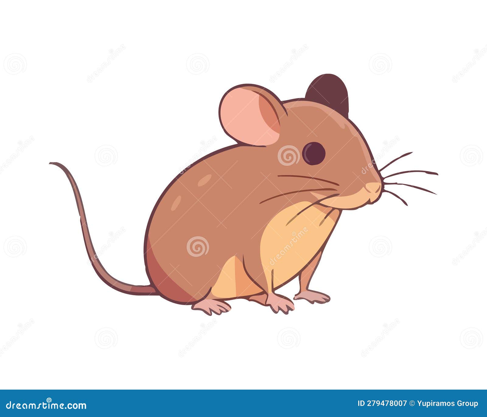 Fluffy Mouse Sitting with Cute Whiskers Stock Vector - Illustration of ...