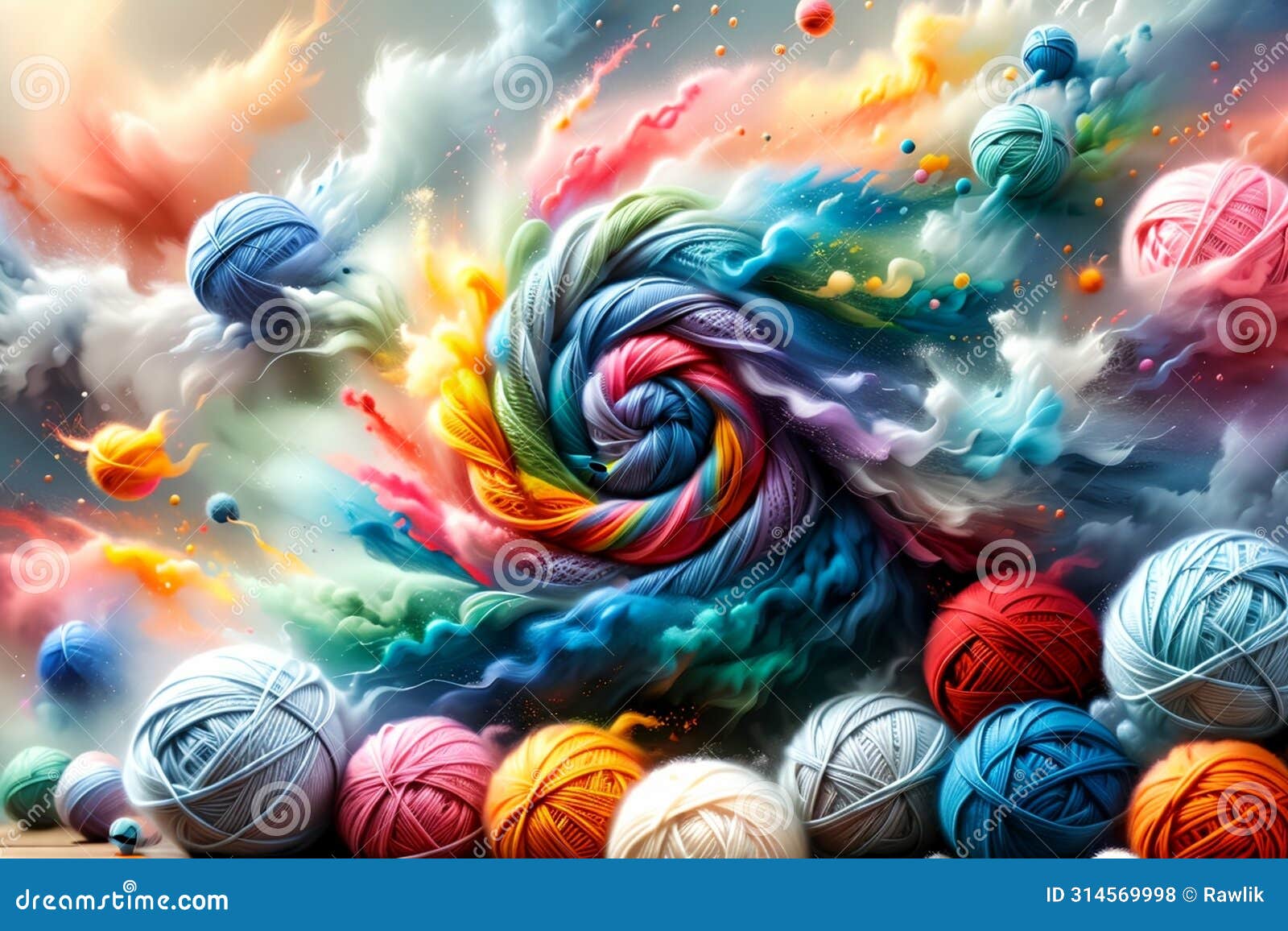 Fluffy Multi-colored Balls of Wool for Knitting Stock Photo - Image of ...