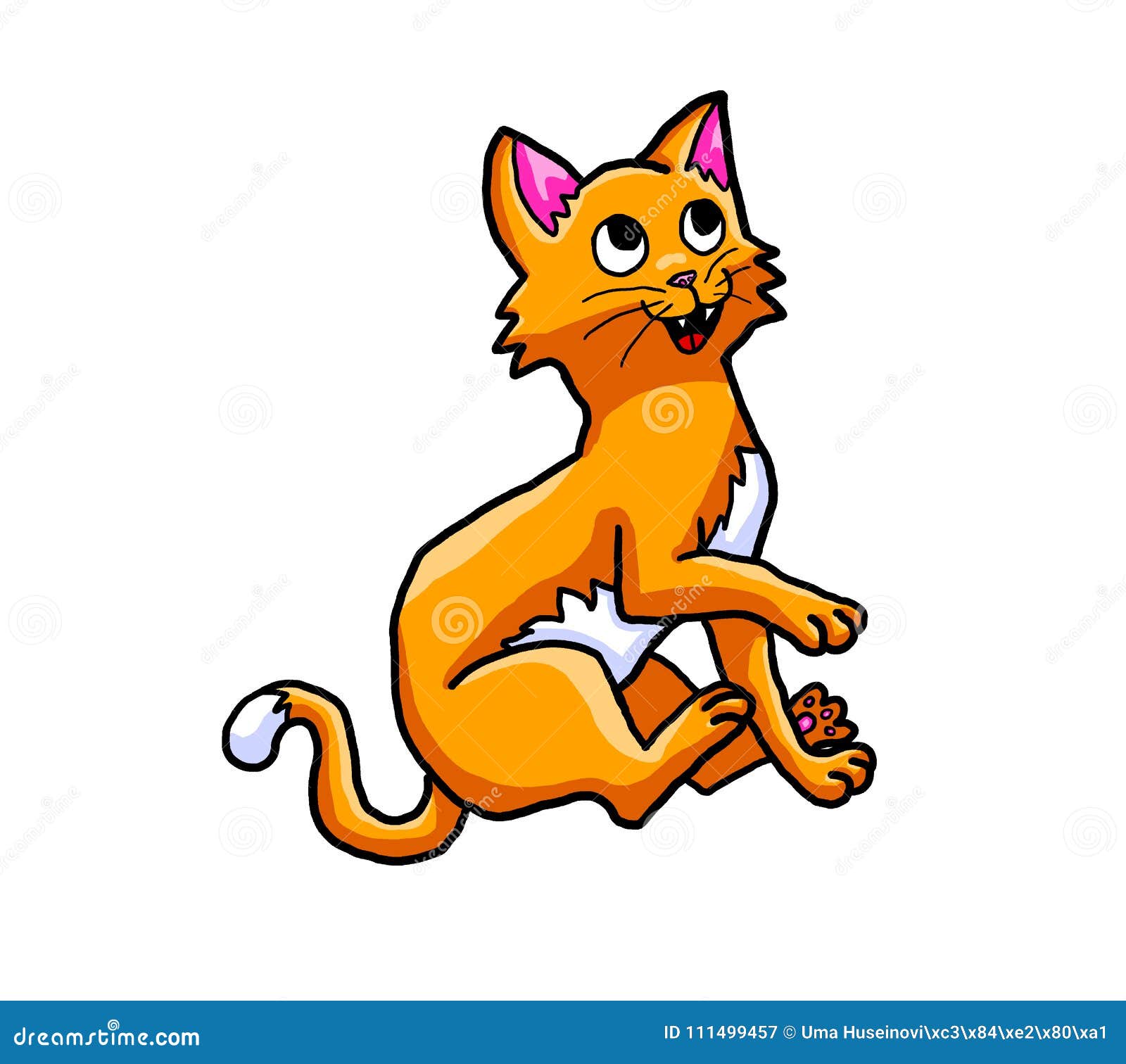 Fluffy Orange Cat Meow stock illustration. Illustration of creative ...