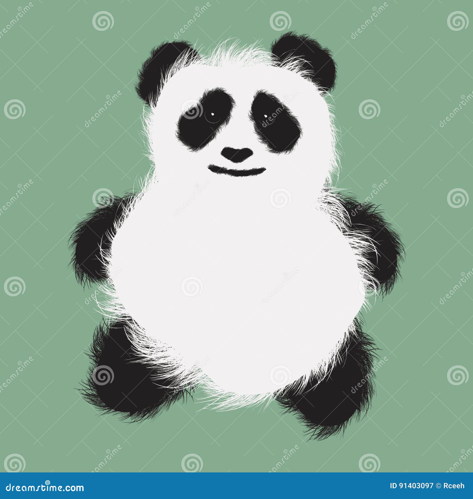 Fluffy panda stock illustration. Illustration of hand - 91403097