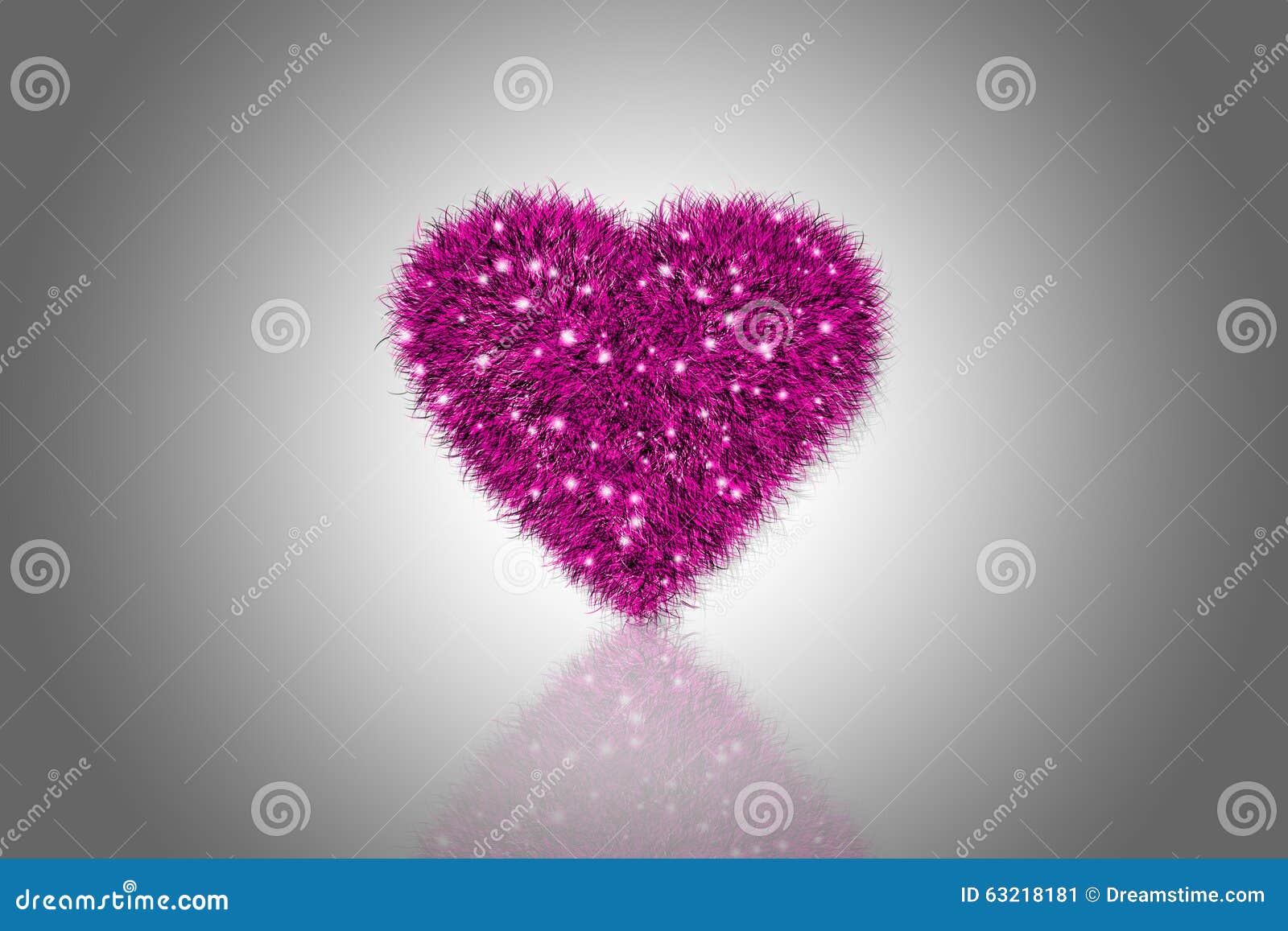 Fluffy Pink Heart stock illustration. Illustration of glowing - 63218181