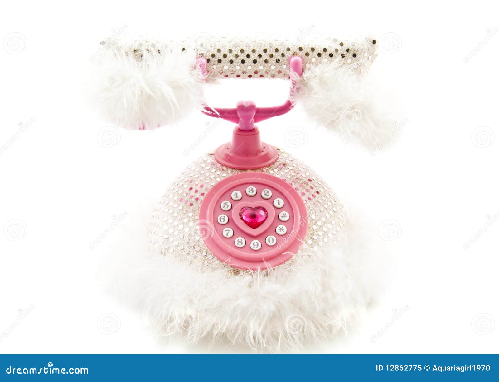 Fluffy pink phone stock image. Image of glamour, grain - 12862775