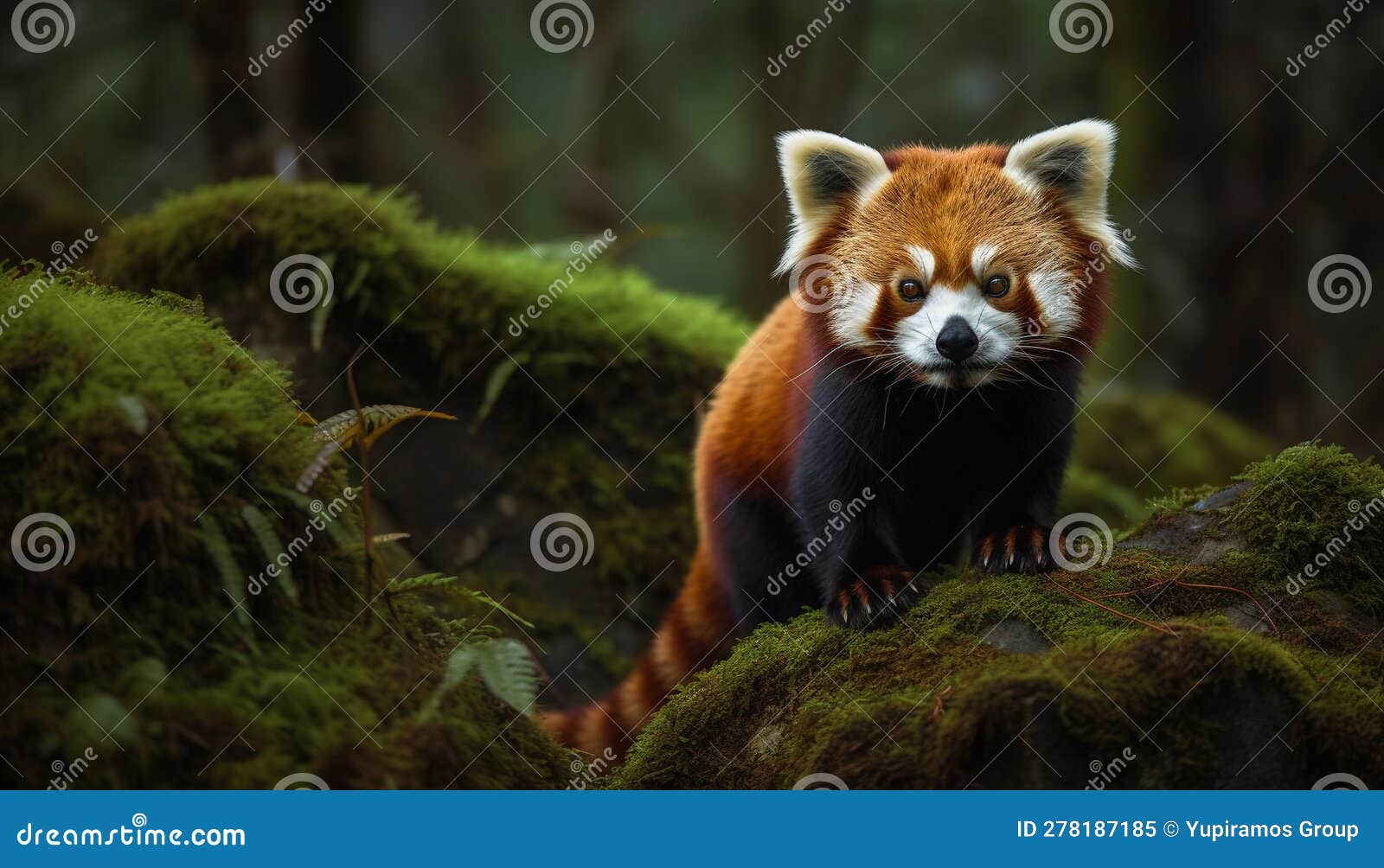 Fluffy Primate Looking at Camera in Forest Generated by AI Stock ...