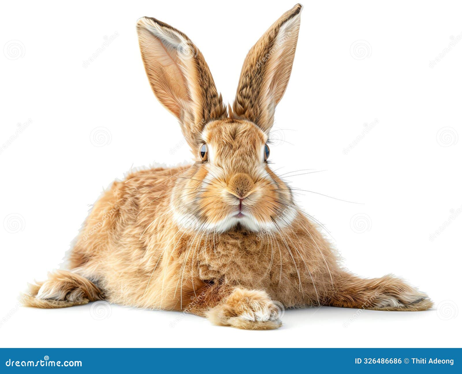 A Fluffy Rabbit with Long Ears, Isolated on White Background Stock ...