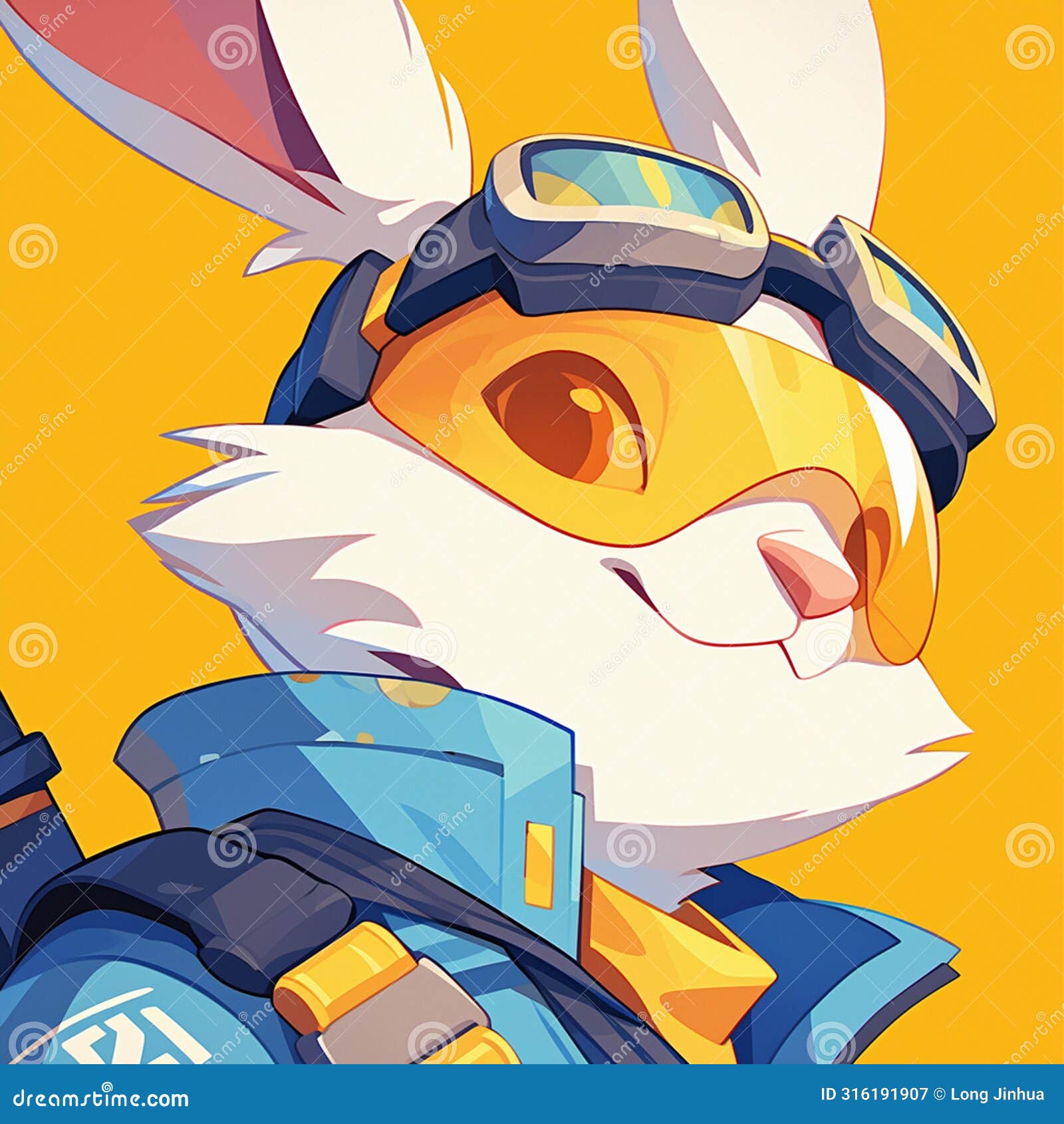 A Fluffy Rabbit Software Engineer Cartoon Style Stock Vector ...