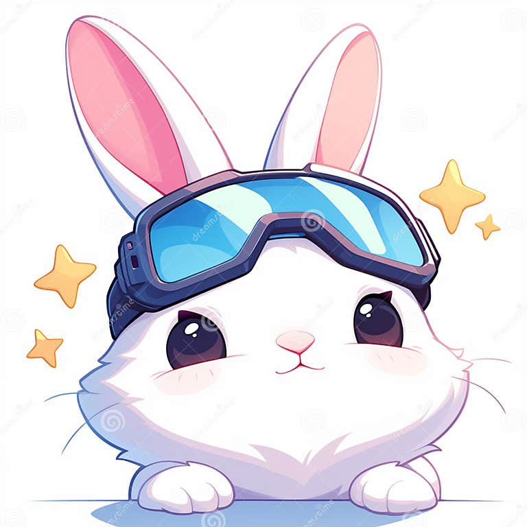 A Fluffy Rabbit Software Engineer Cartoon Style Stock Vector ...