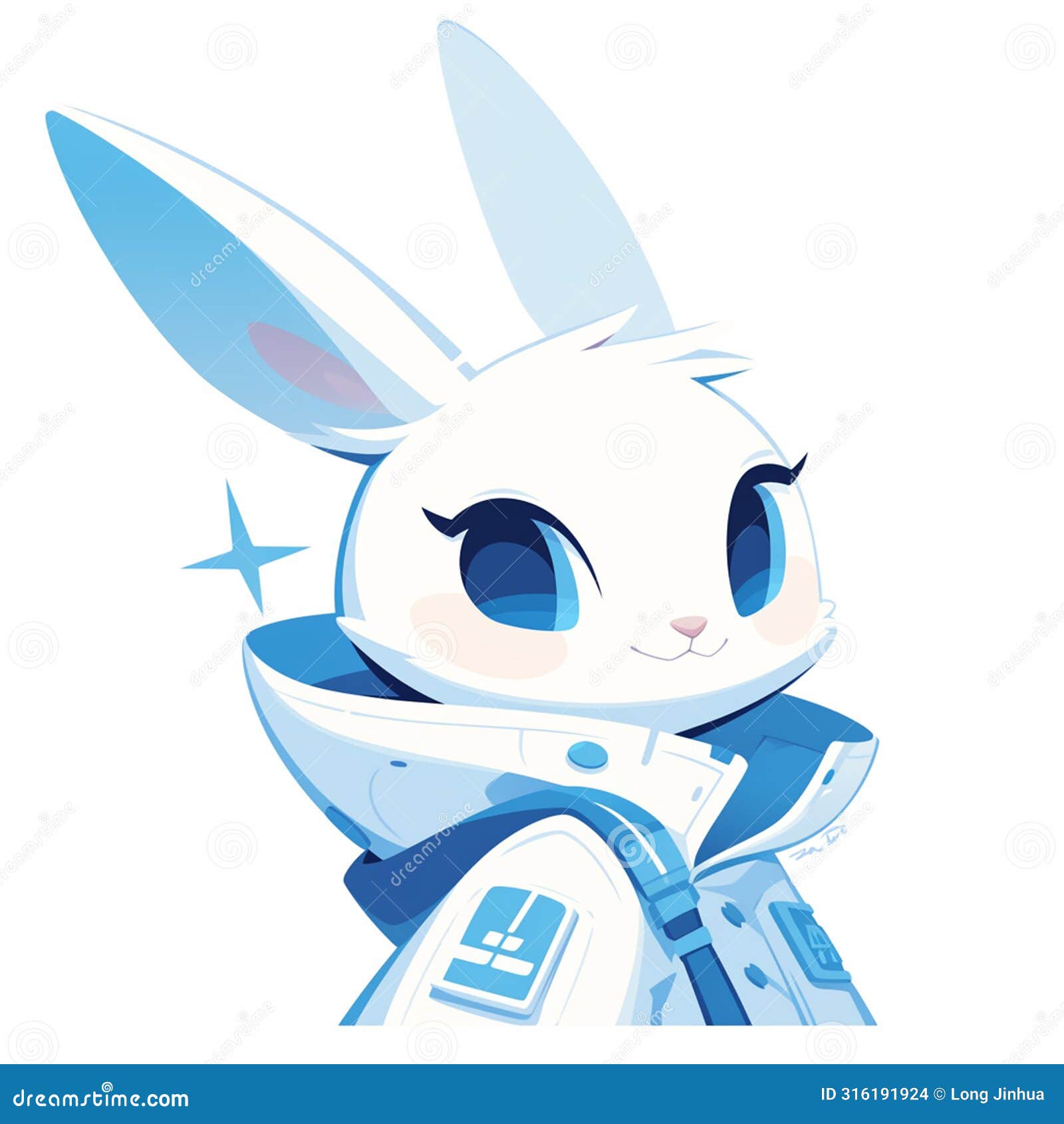 A Fluffy Rabbit Software Engineer Cartoon Style Stock Vector ...