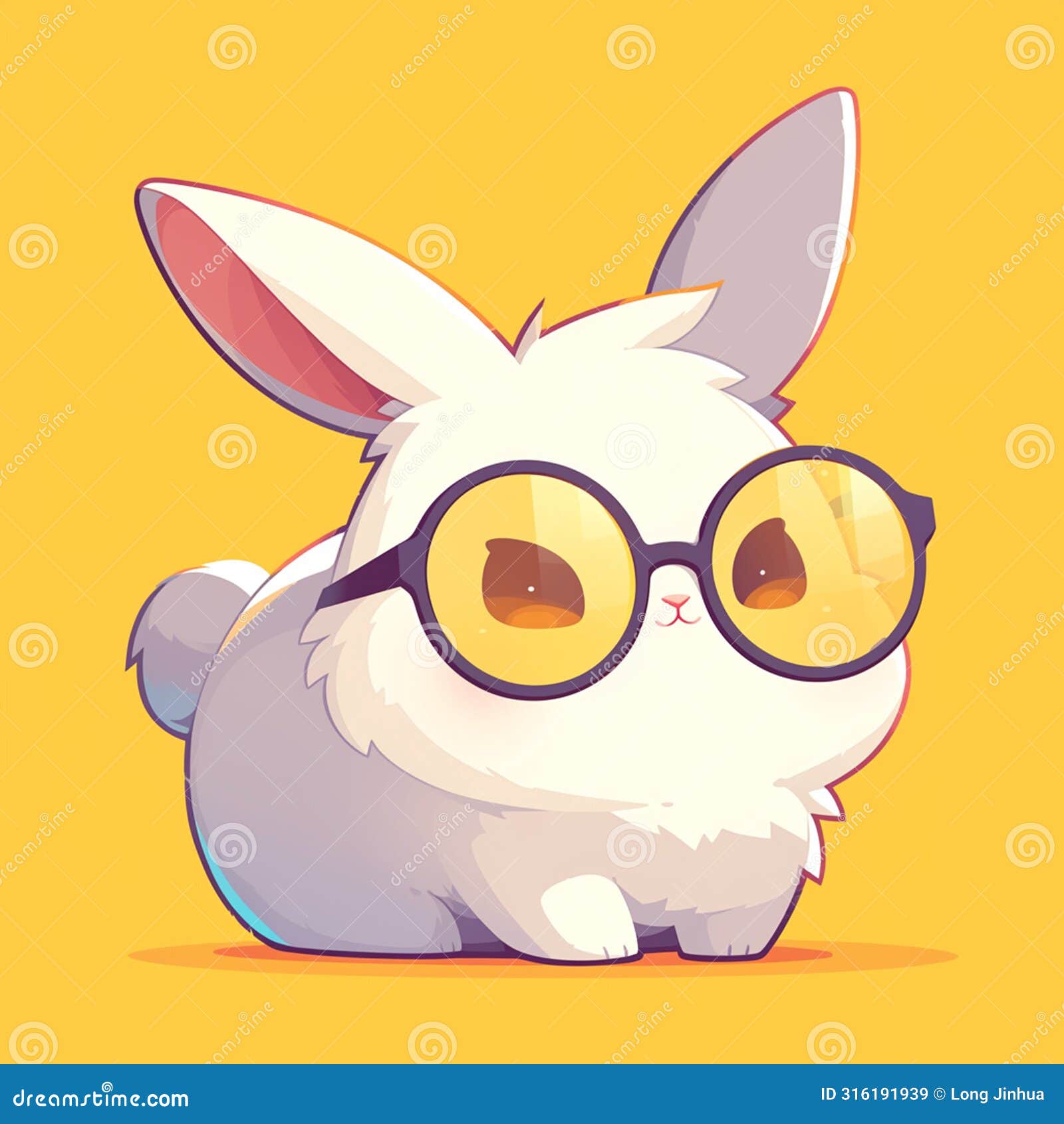 A Fluffy Rabbit Software Engineer Cartoon Style Stock Vector ...