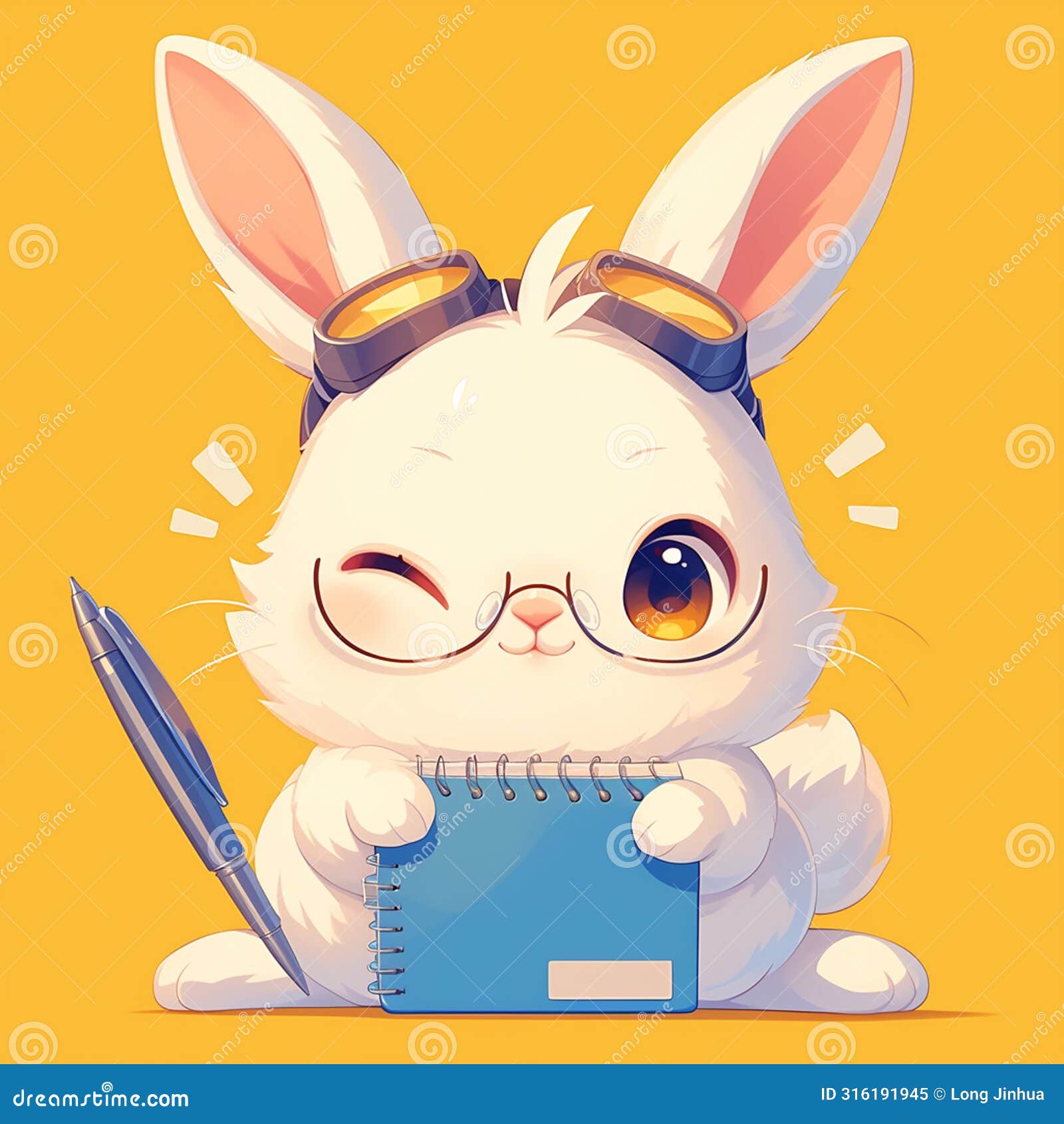 A Fluffy Rabbit Software Engineer Cartoon Style Stock Vector ...