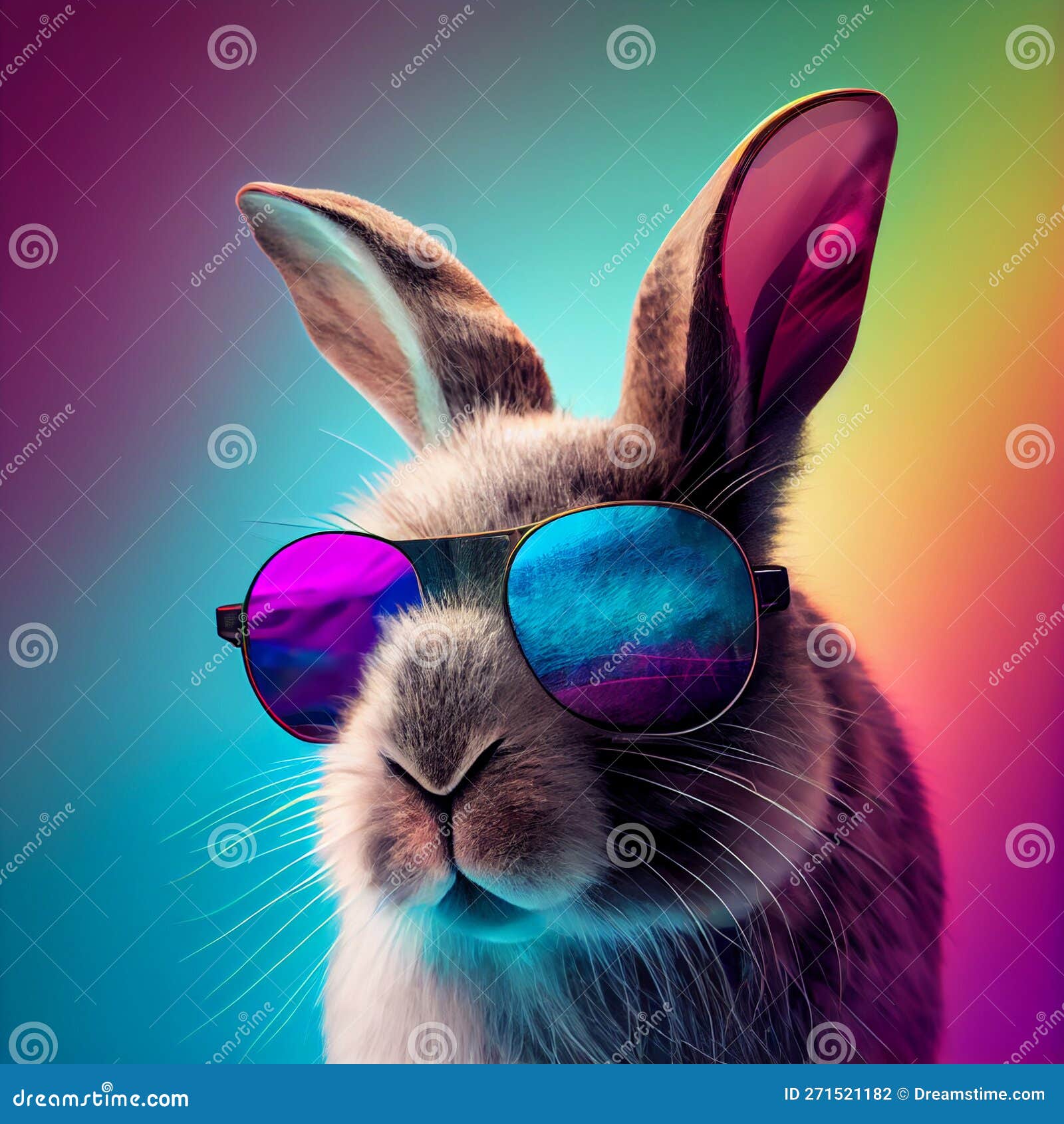 Fluffy Rabbit in Sunglasses Stock Illustration - Illustration of rabbit ...