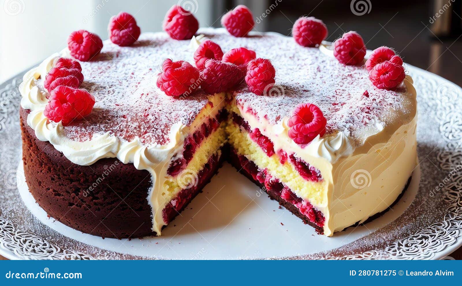 Fluffy Raspberry Cake for National Raspberry Cake Day.AI Generated ...