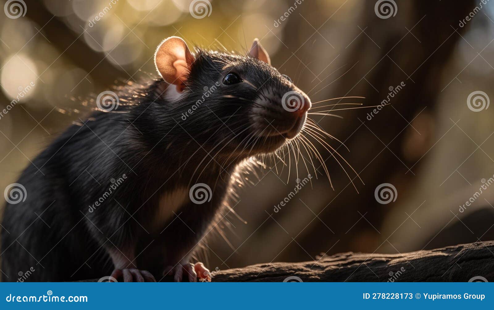Fluffy Rat Sitting in Grass, Looking Shy Generative AI Stock Image ...