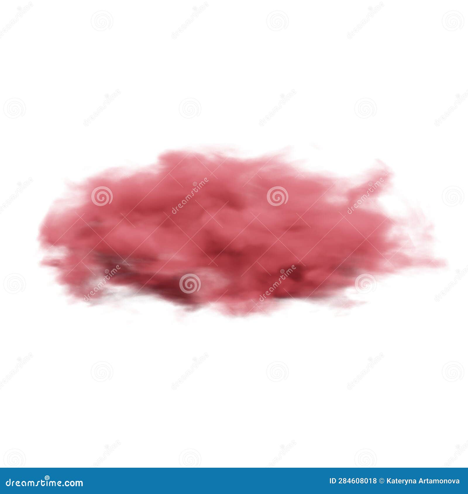 Fluffy Red Cloud. 3D Render. Isolated on White Background. Stock ...