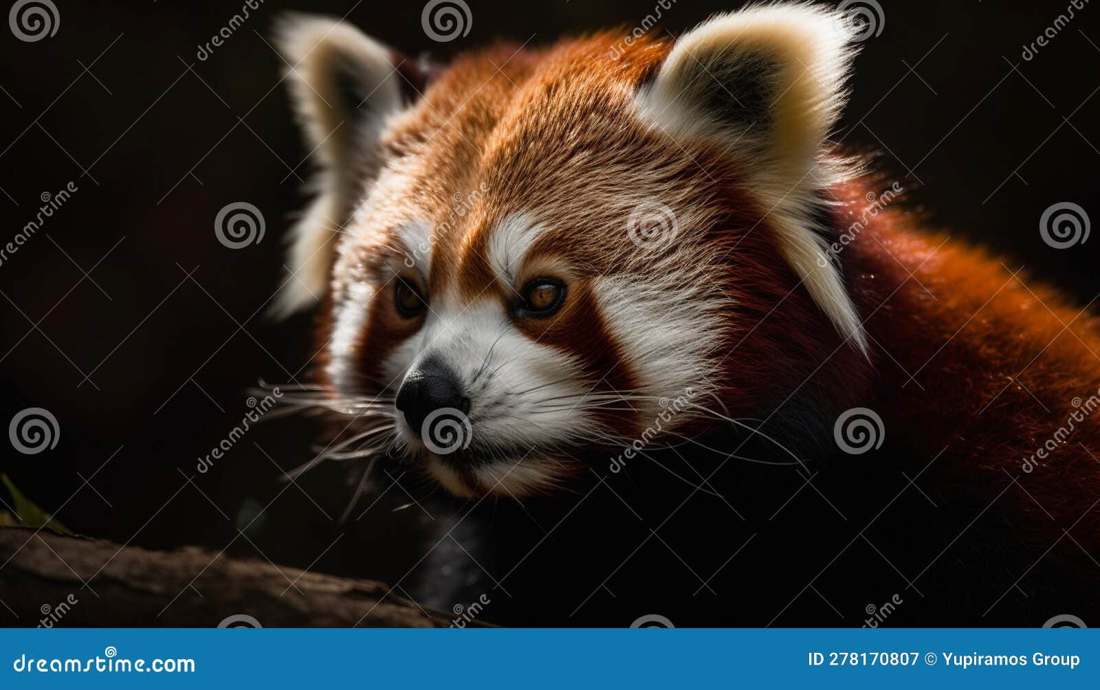 Fluffy Red Panda Sitting Outdoors, Staring at Camera Generated by AI ...