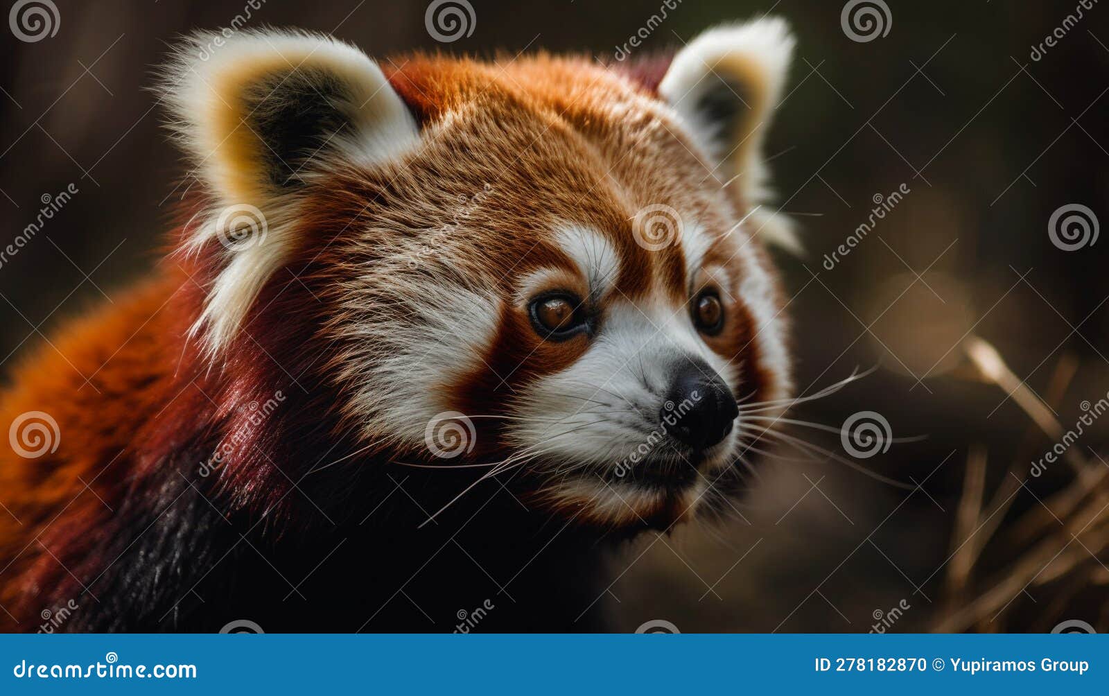 Fluffy Red Panda Staring at Camera Outdoors Generated by AI Stock Photo ...