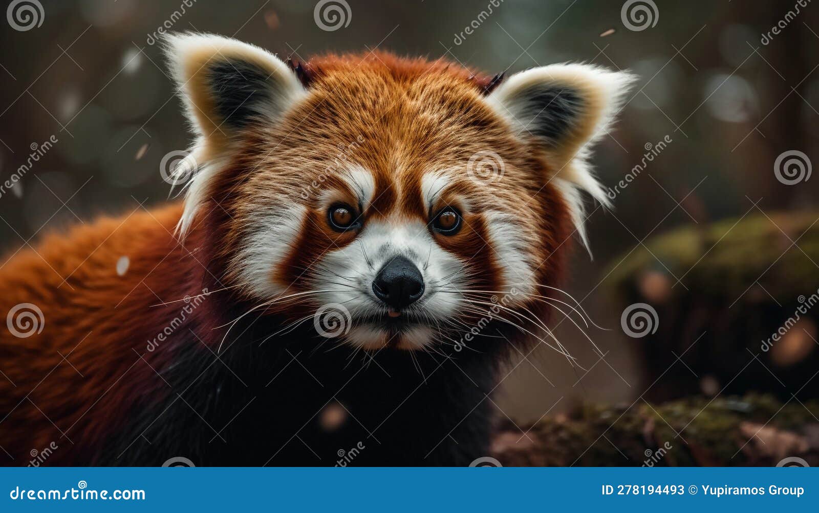 Fluffy Red Panda Staring at Grass Generated by AI Stock Illustration ...