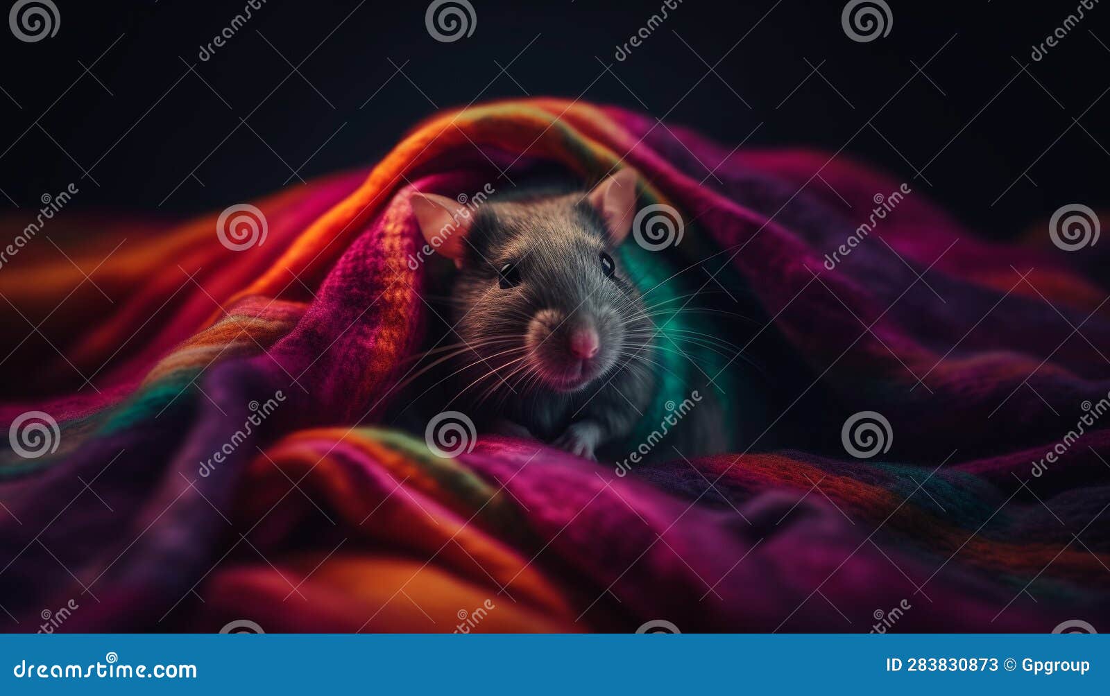 Fluffy Rodent Nose, Whiskers, and Shy Eyes Generated by AI Stock ...