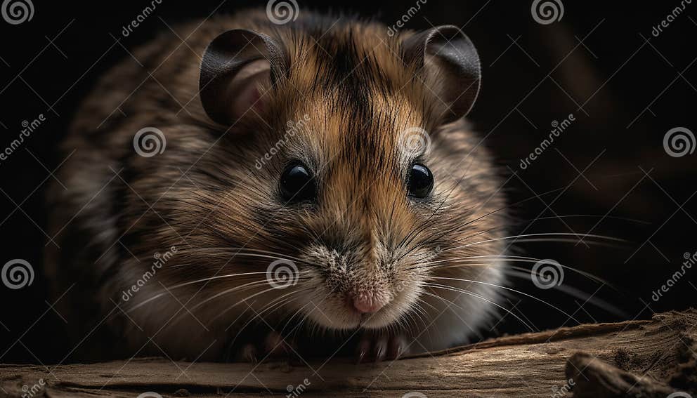 Fluffy Rodent Sitting in Grass, Looking Shy Generated by AI Stock Photo ...