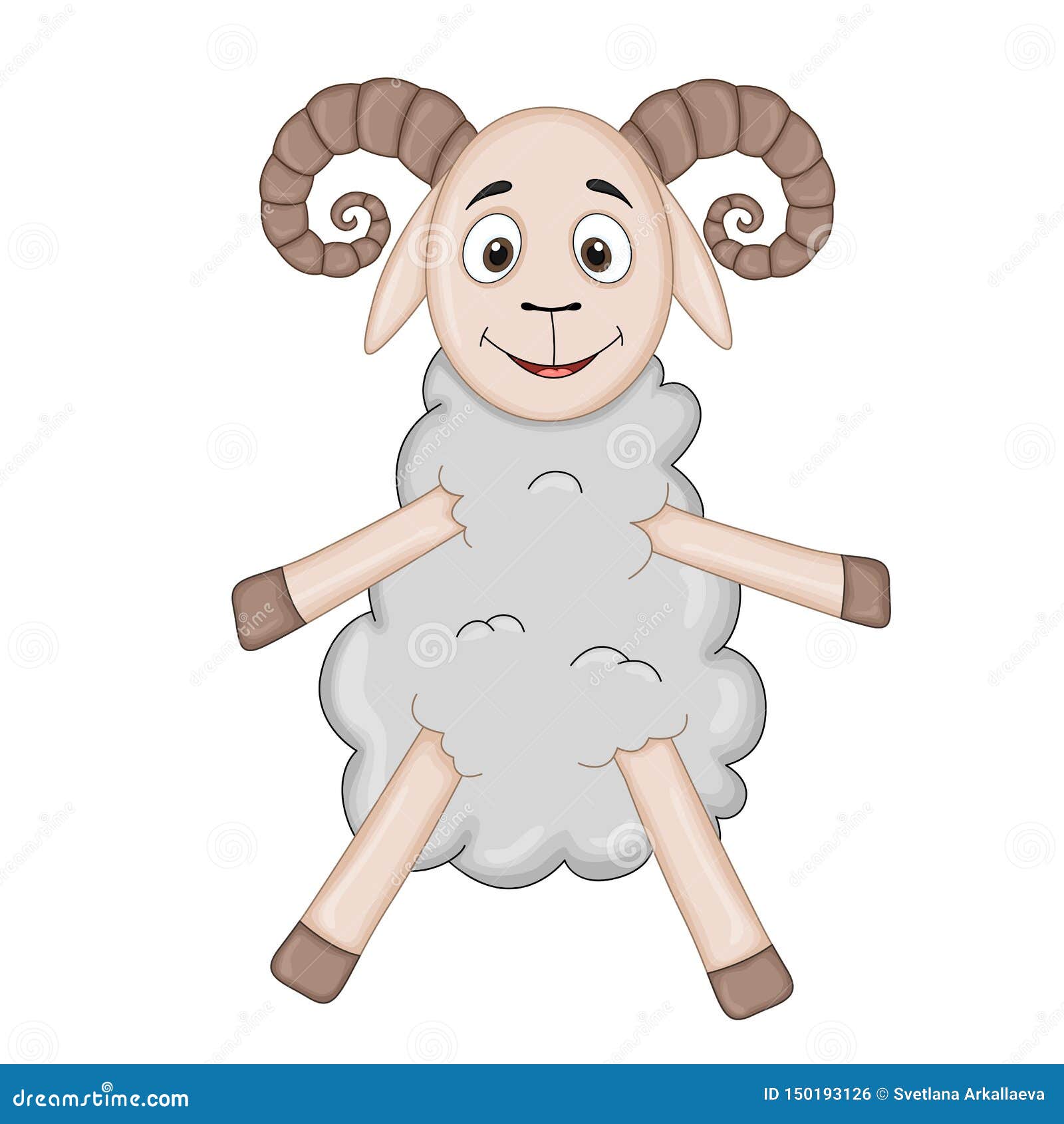 Fluffy Sheep of Gray Color . Cartoon Animals Stock Vector ...