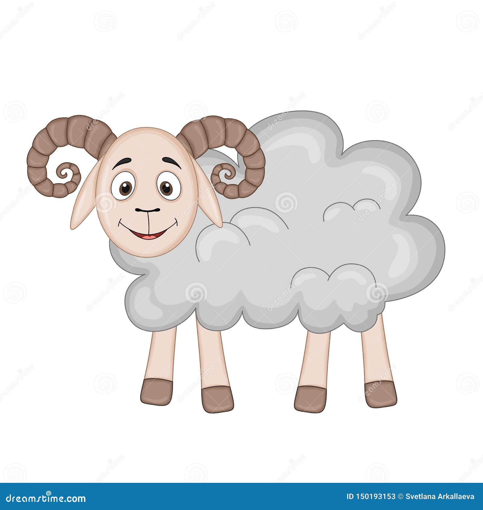 Fluffy Sheep of Gray Color . Cartoon Animals Stock Vector ...