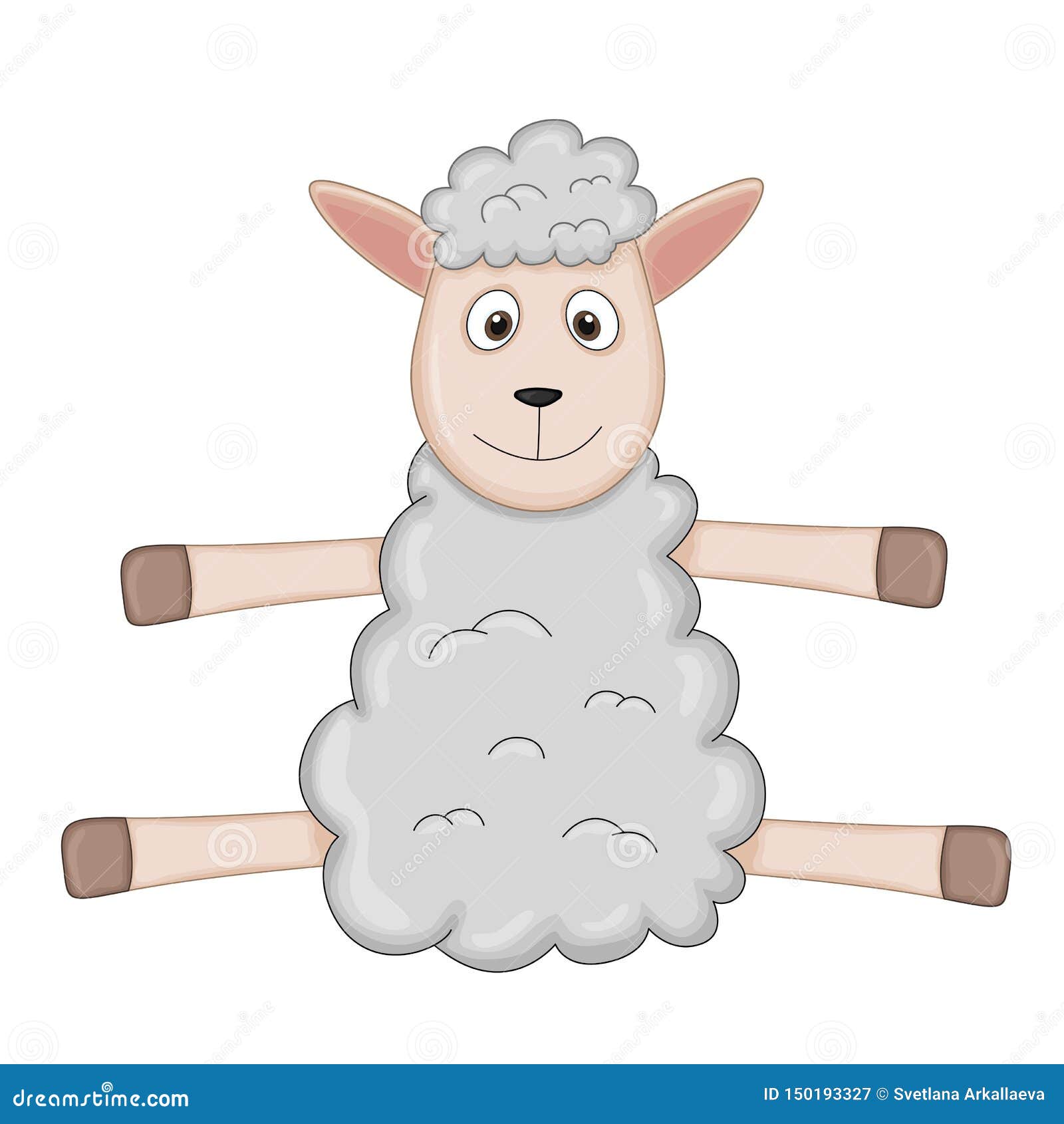Fluffy Sheep of Gray Color . Cartoon Animals Stock Vector ...